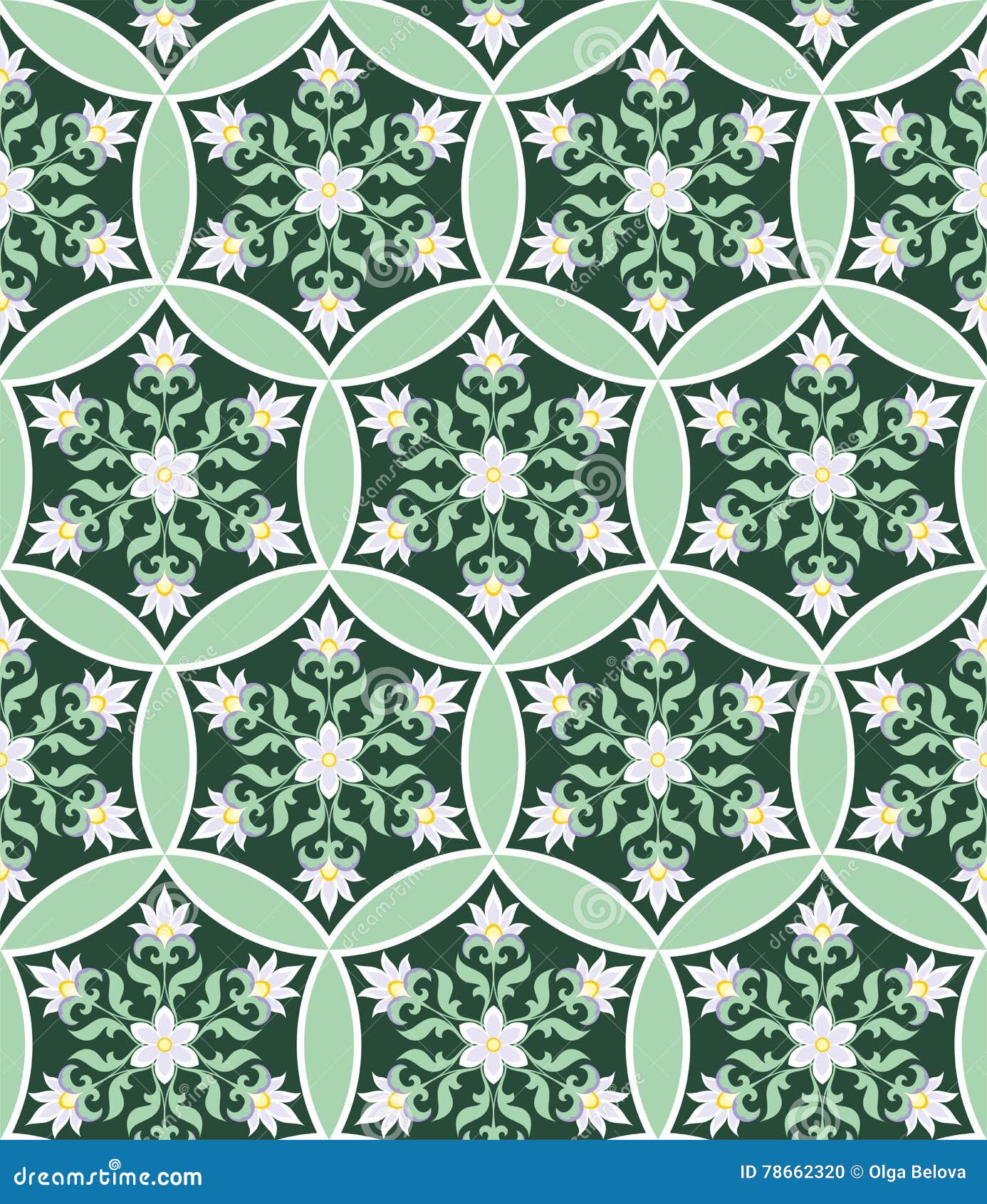 Arabesque Em Um Fundo Verde Ilustração do Vetor - Ilustração de médio ...