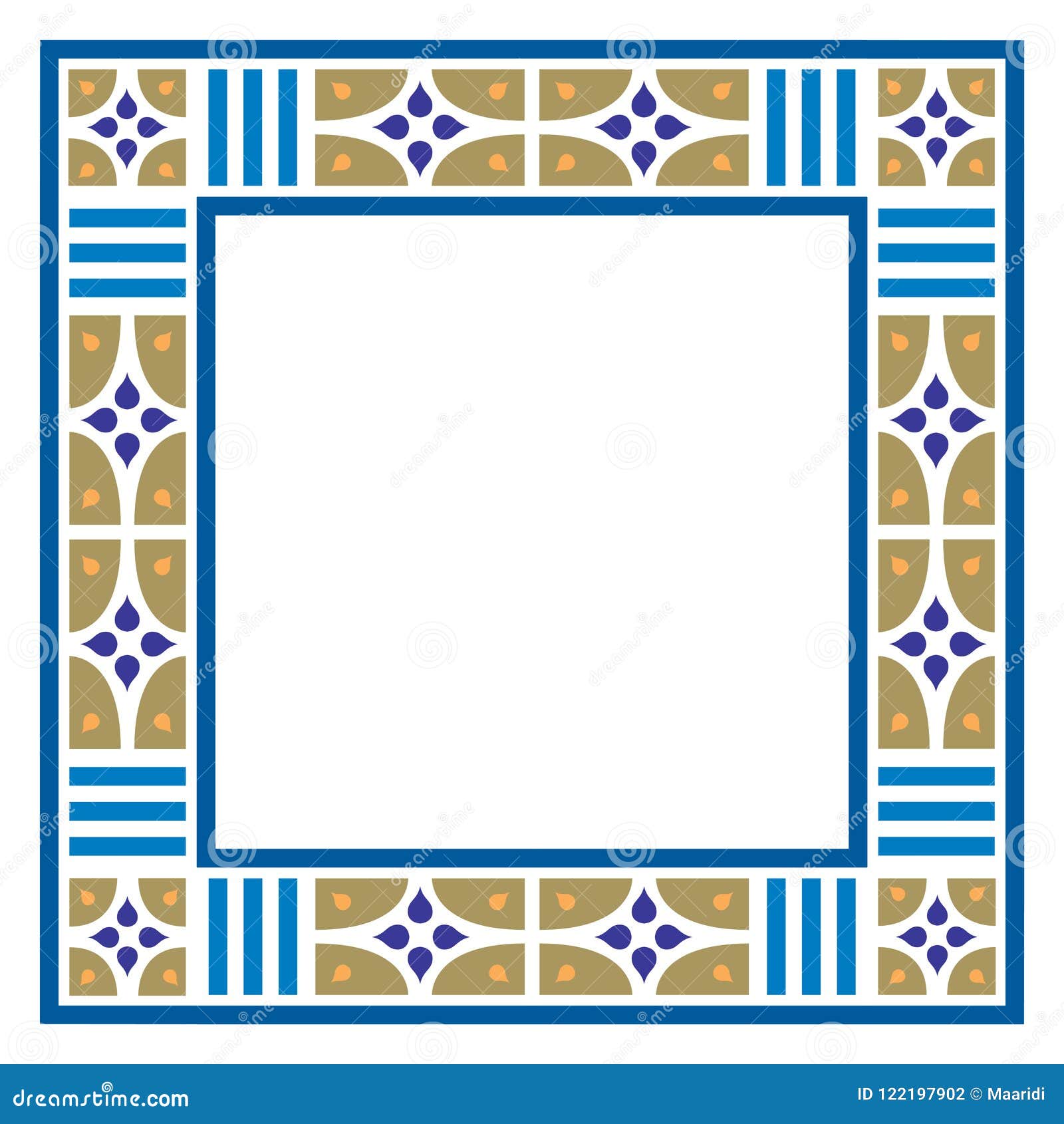 Arabesque Frame, Geometric Border Stock Vector - Illustration of ...