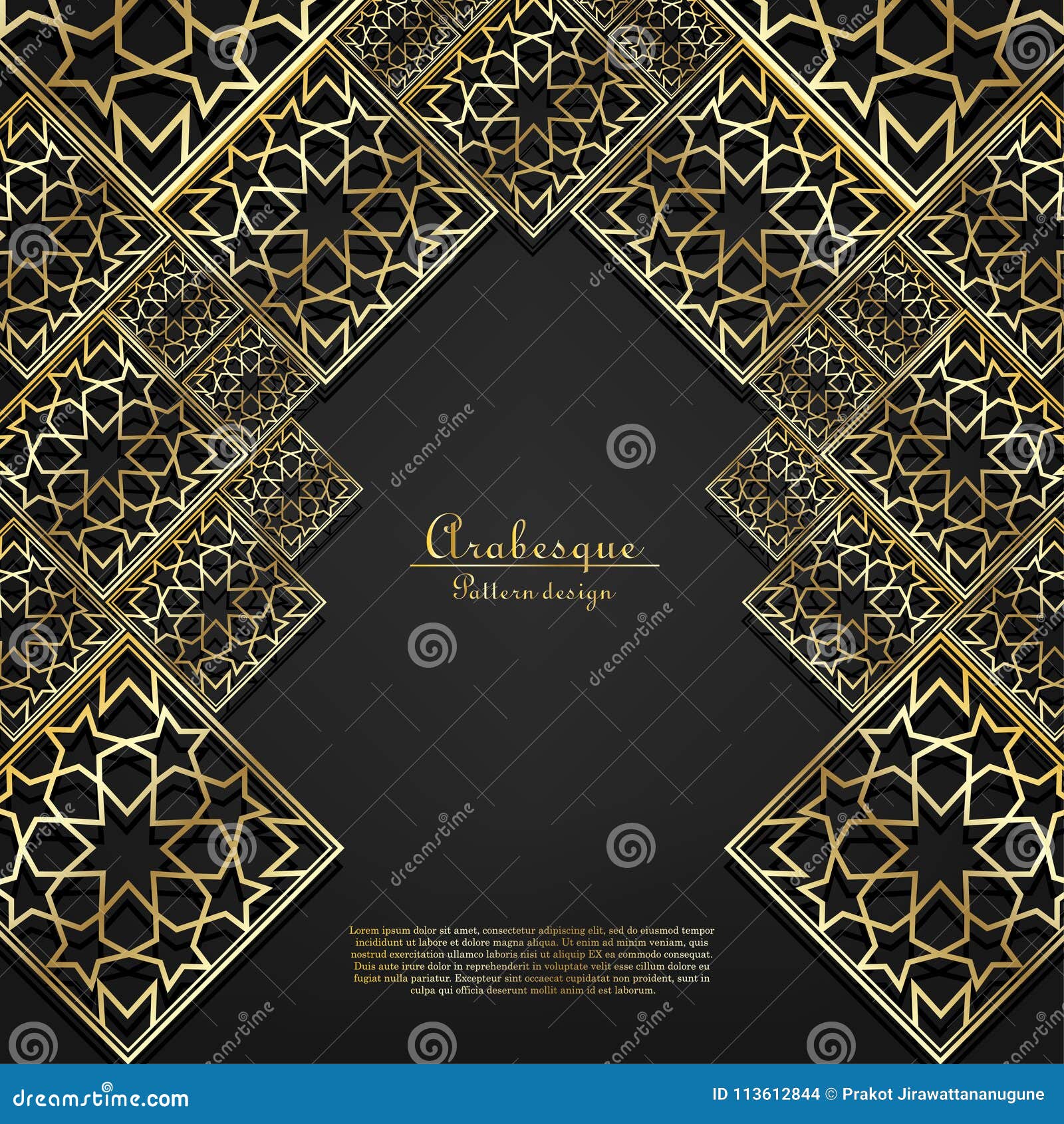 Arabesque Gold Pattern Background Template Vector Stock Vector ...