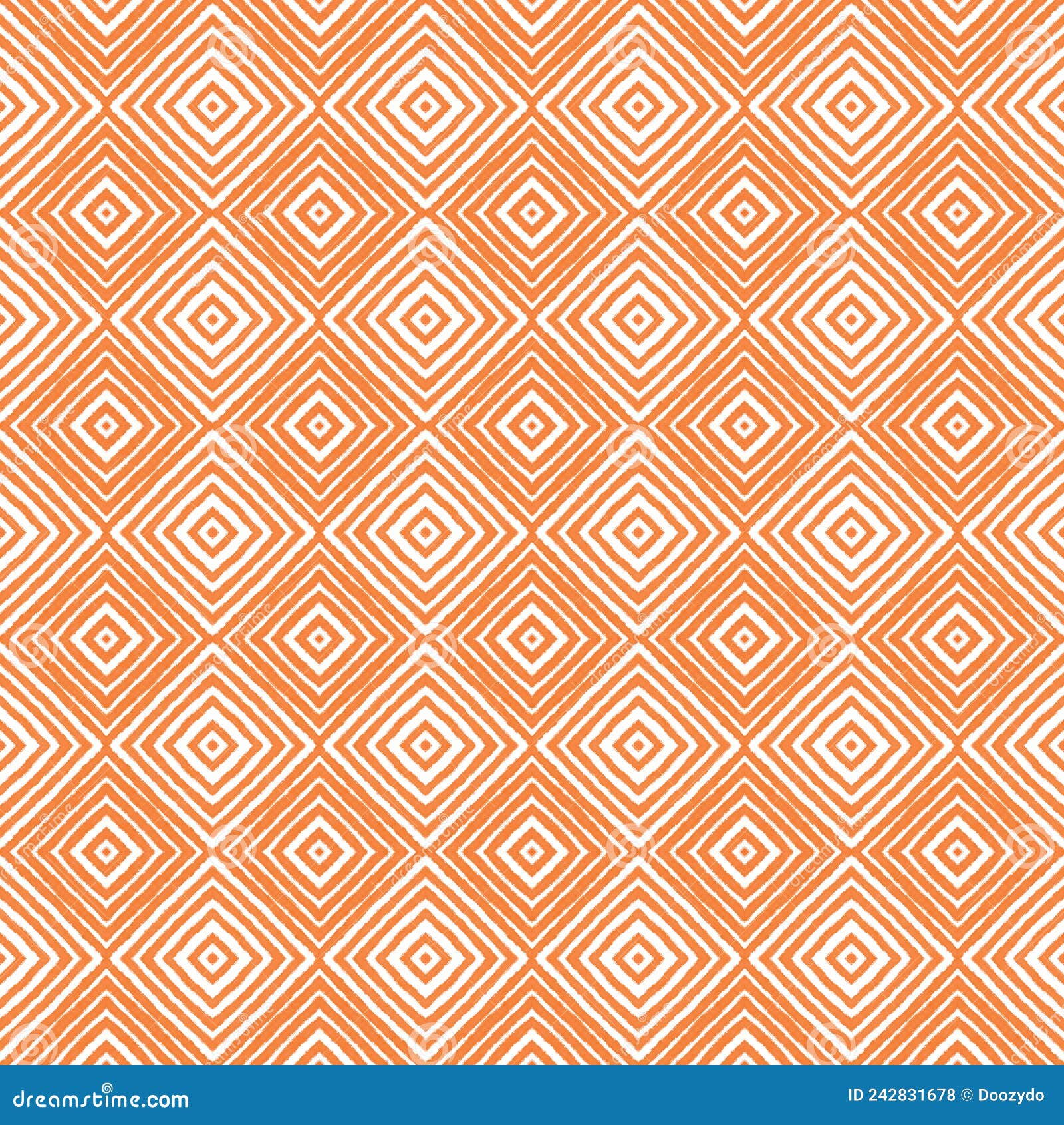 Arabesque Hand Drawn Pattern. Orange Stock Illustration - Illustration ...