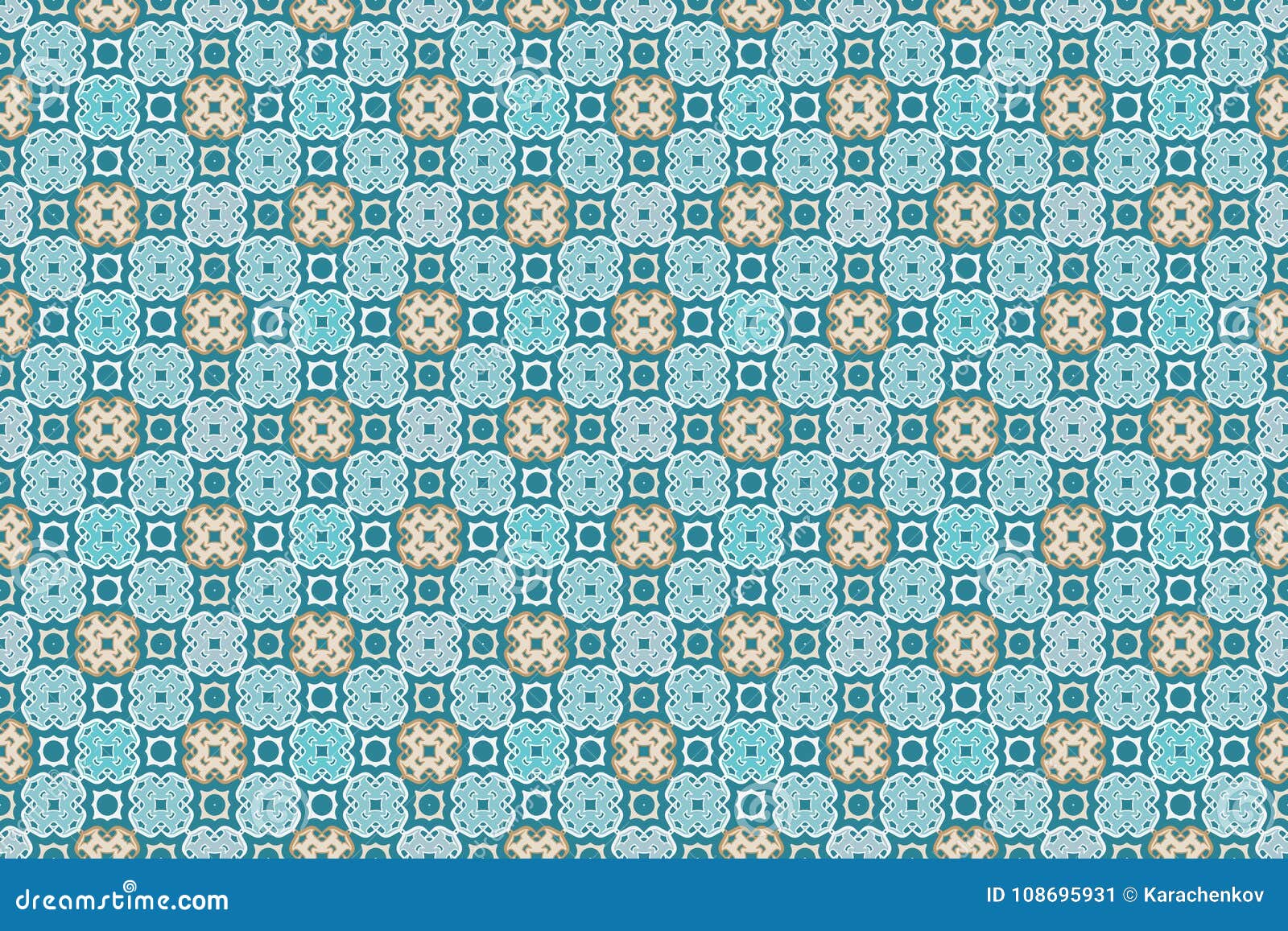 Arabesque Islamic Blue Seamless Pattern Stock Illustration ...