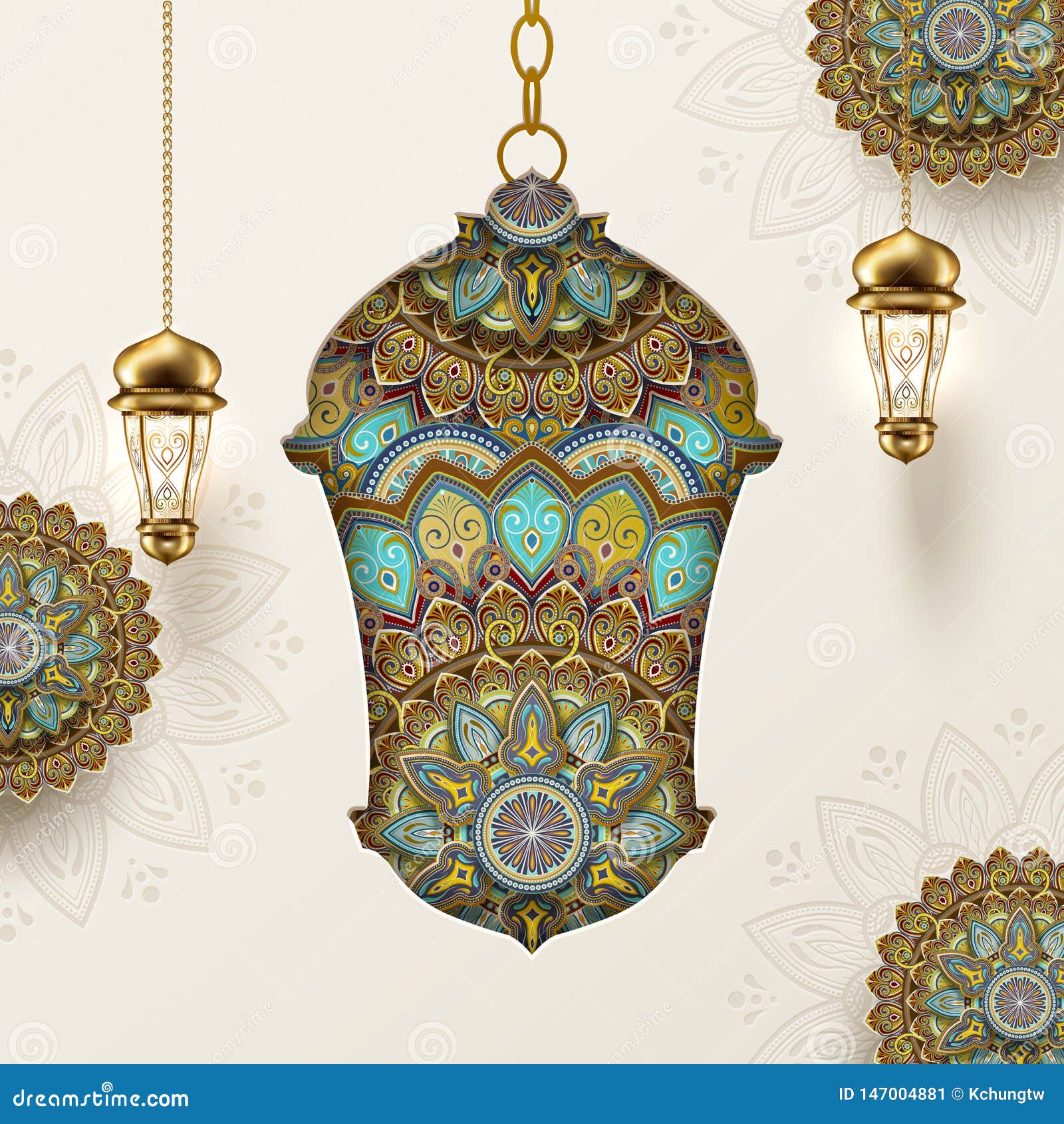 Arabesque Pattern Fanoos Cartoon Vector | CartoonDealer.com #147004881