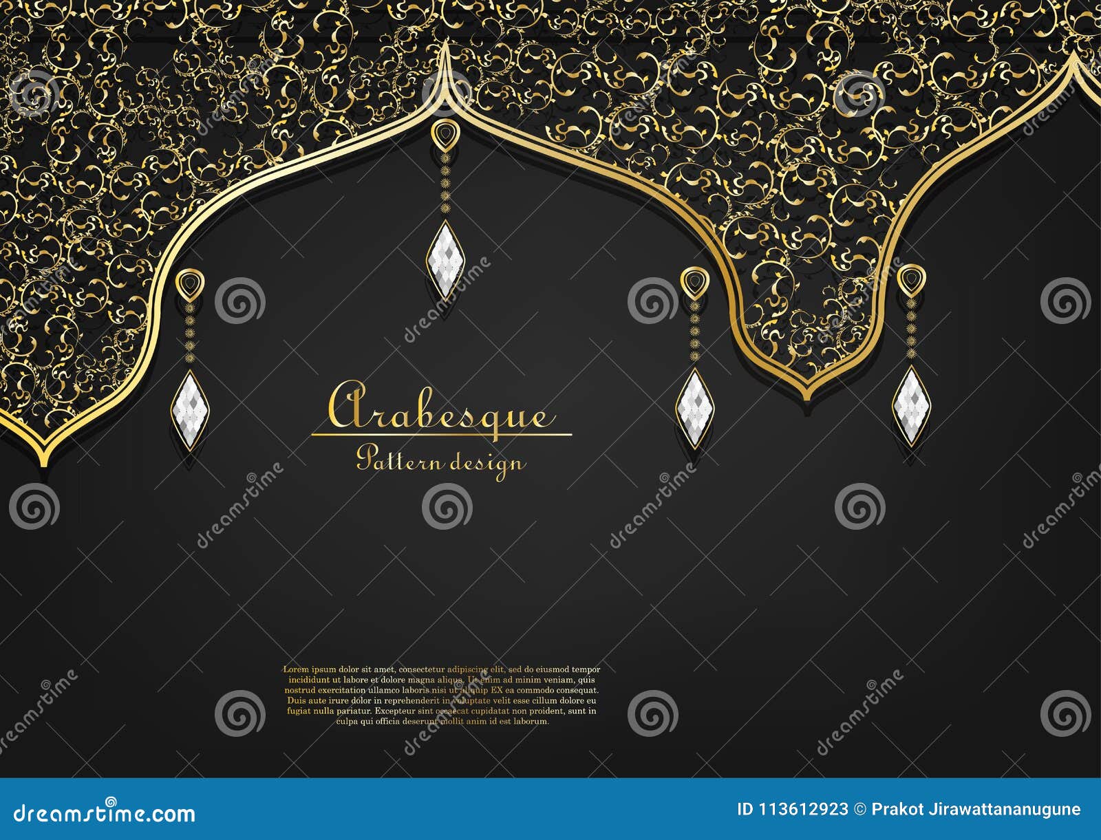 Arabesque Pattern Floral Arch Background Vector Stock Vector ...