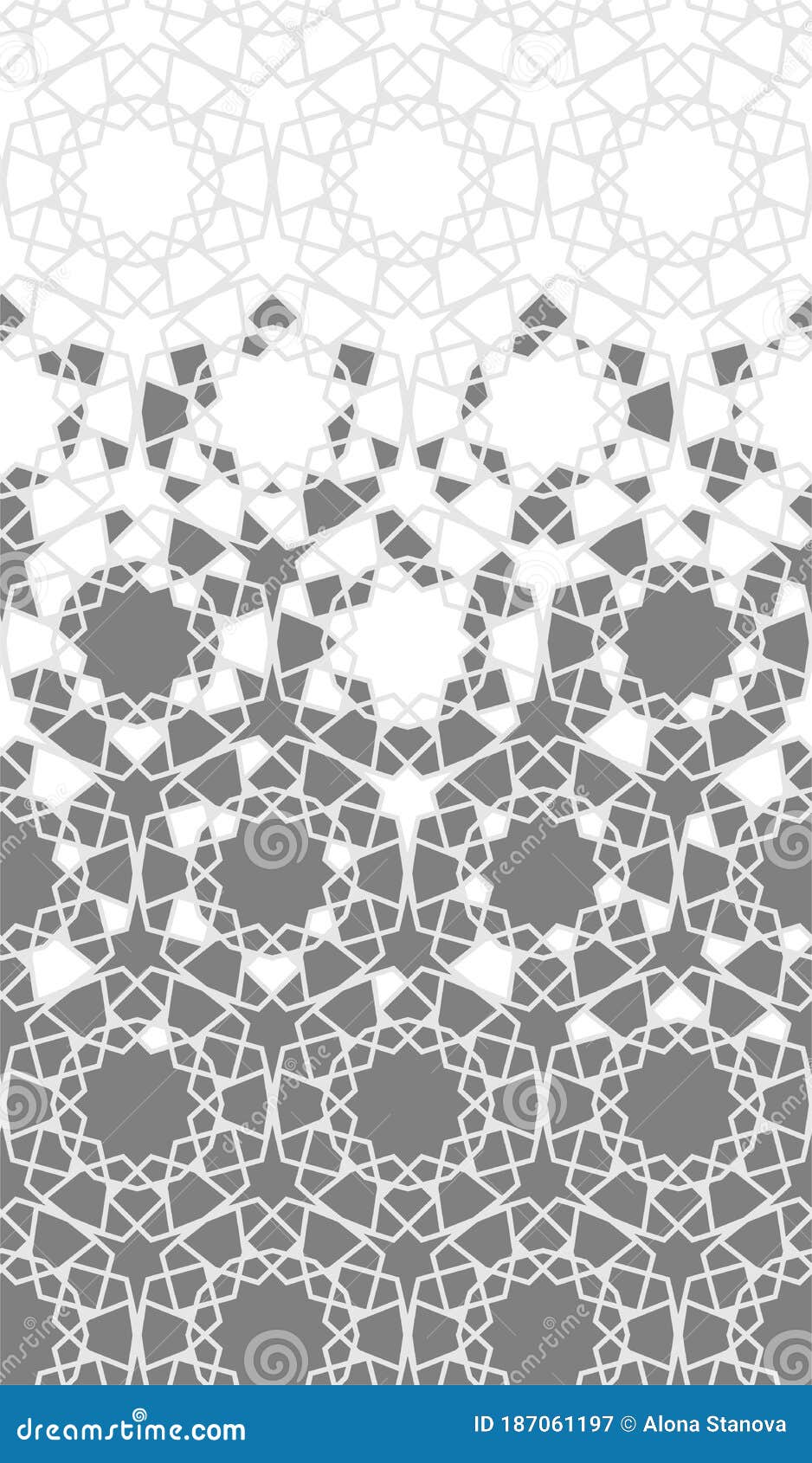 Arabesque Repeating Vector Border. Geometric Halftone Texture with Grey ...