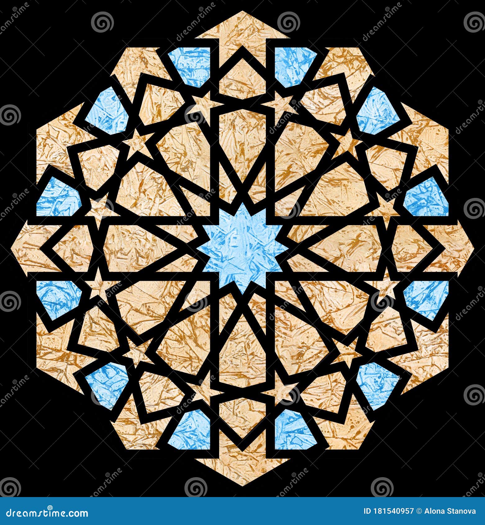 Arabesque Round Geometric Element Textured With Rich Texture ...