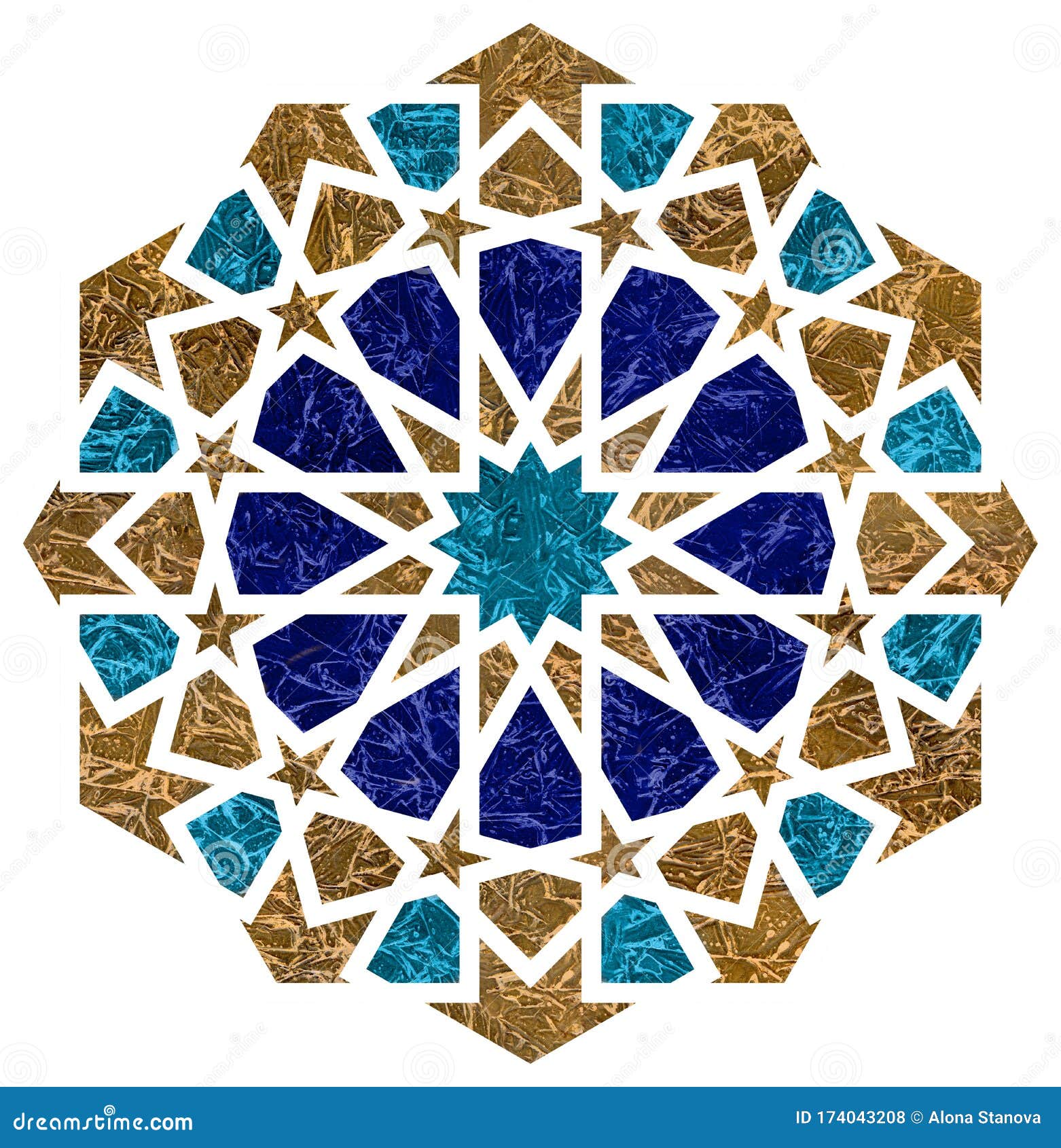 Arabesque Round Geometric Element Stock Illustration - Illustration of ...