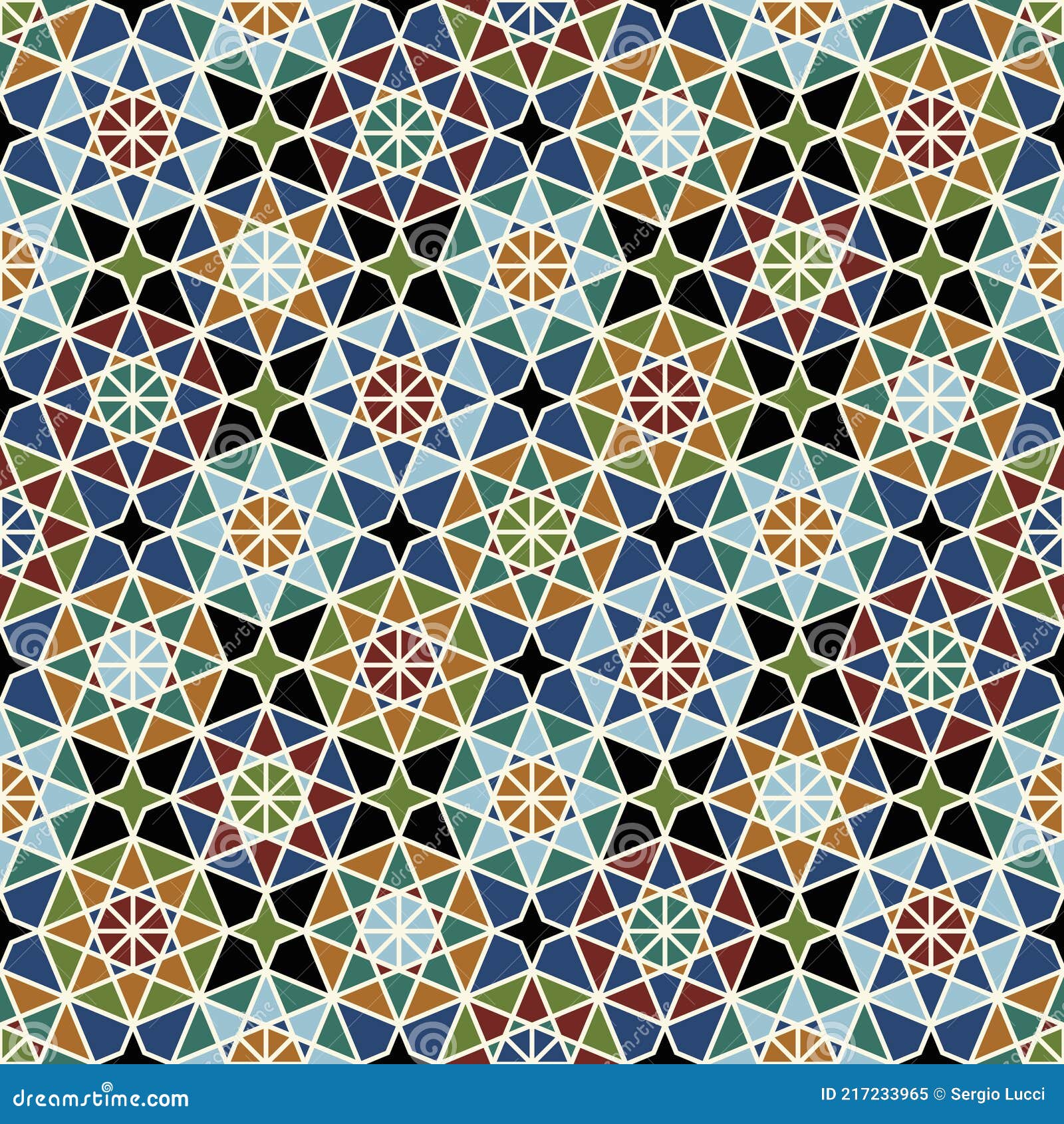 Arabesque Seamless Mosaic Pattern. Morocco Mosaic Abstract Background ...