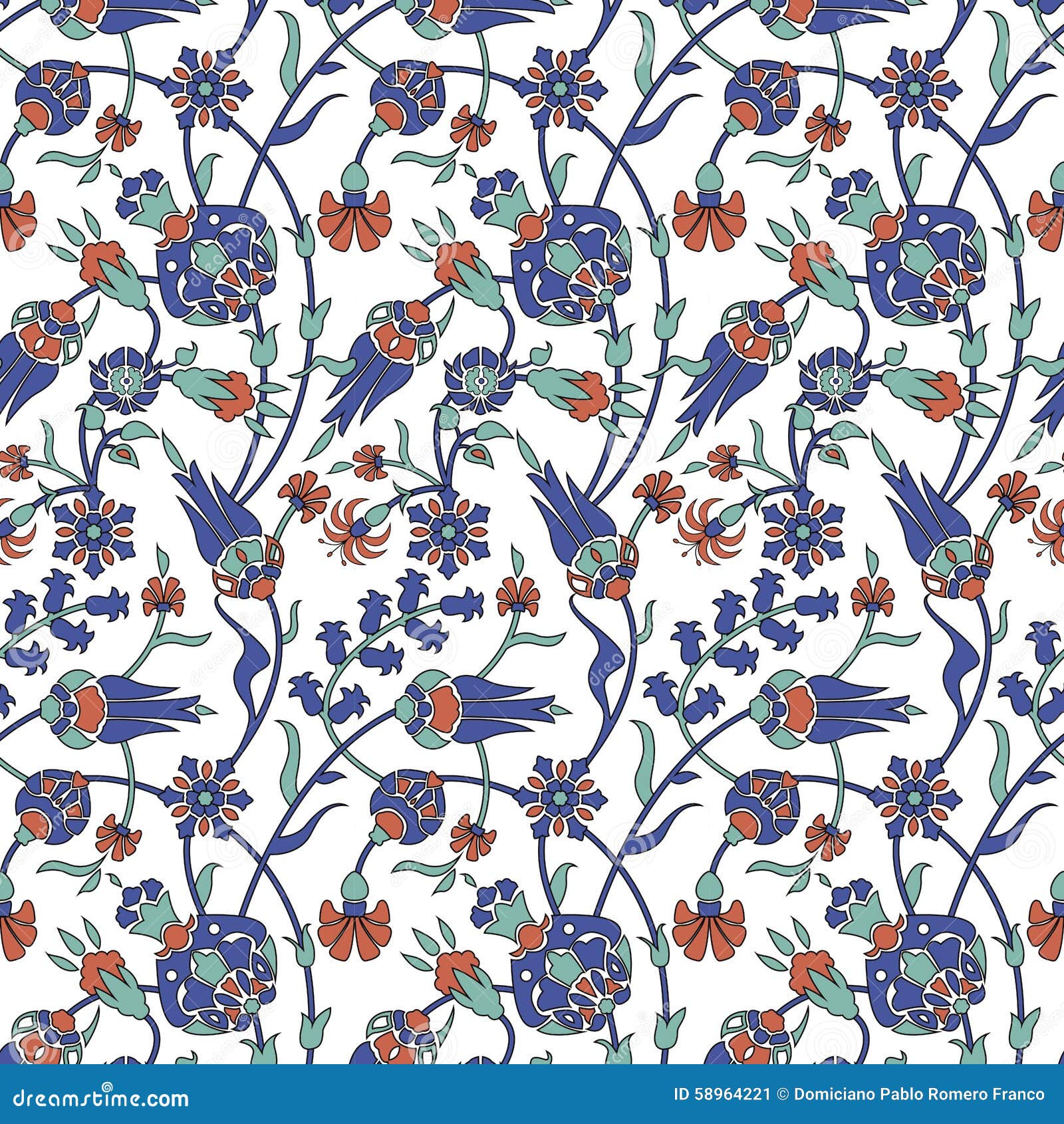 Arabesque seamless pattern stock vector. Illustration of pattern - 58964221