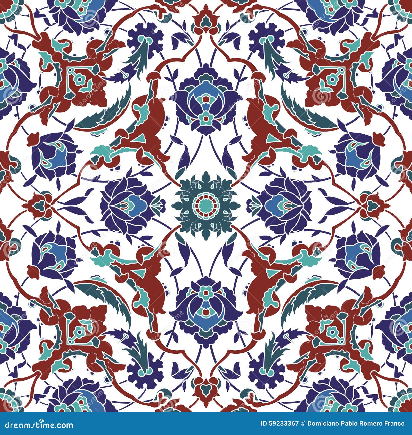 Arabesque seamless pattern stock vector. Illustration of pattern - 59233367