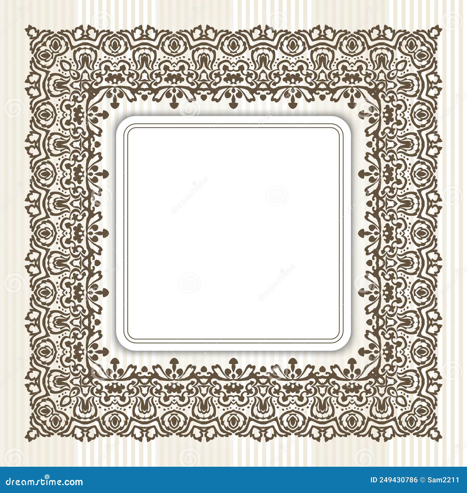 Arabesque square frame. stock illustration. Illustration of damask ...