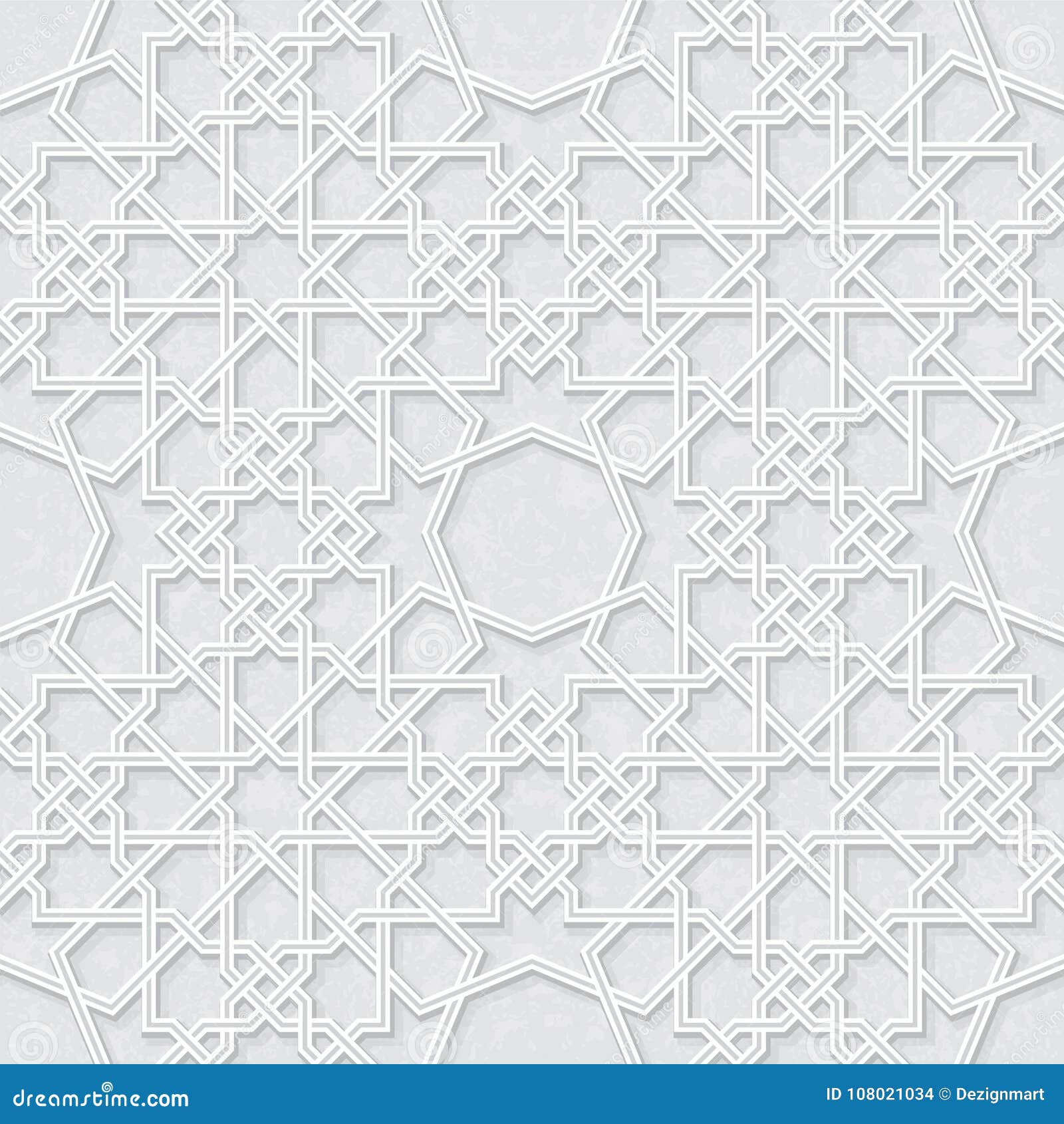 Arabesque Star Pattern with Grunge Light Grey Background, Traditional ...