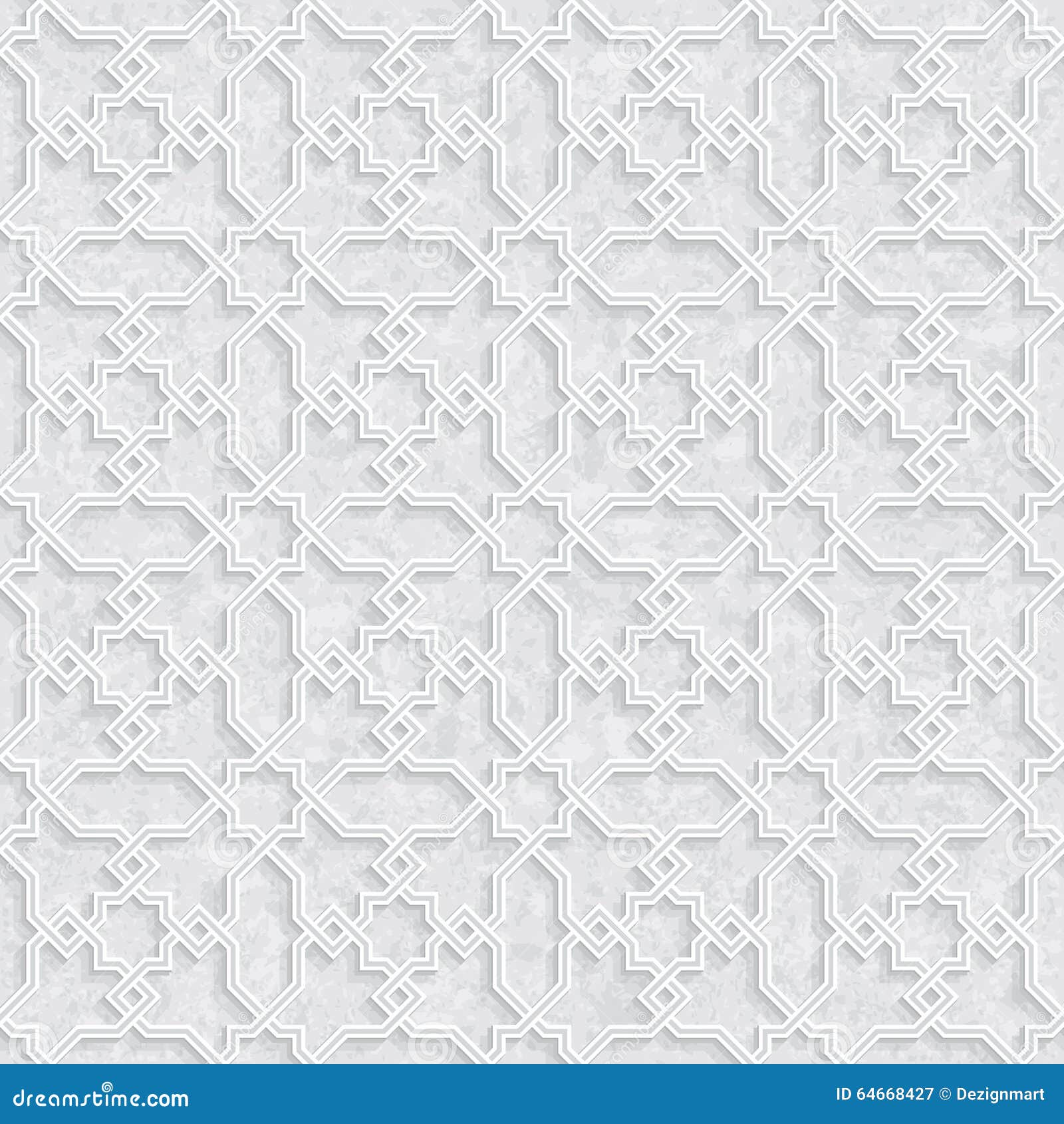 Arabesque Star Pattern with Grunge Light Grey Background Stock Vector ...