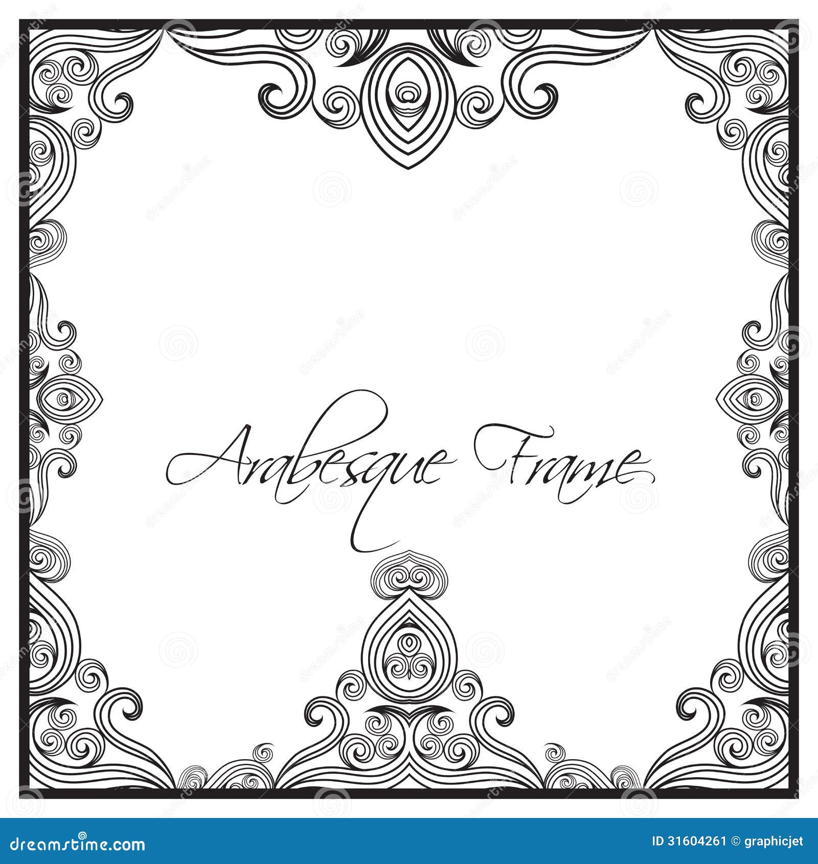 Arabesque style frame stock illustration. Illustration of oriental ...