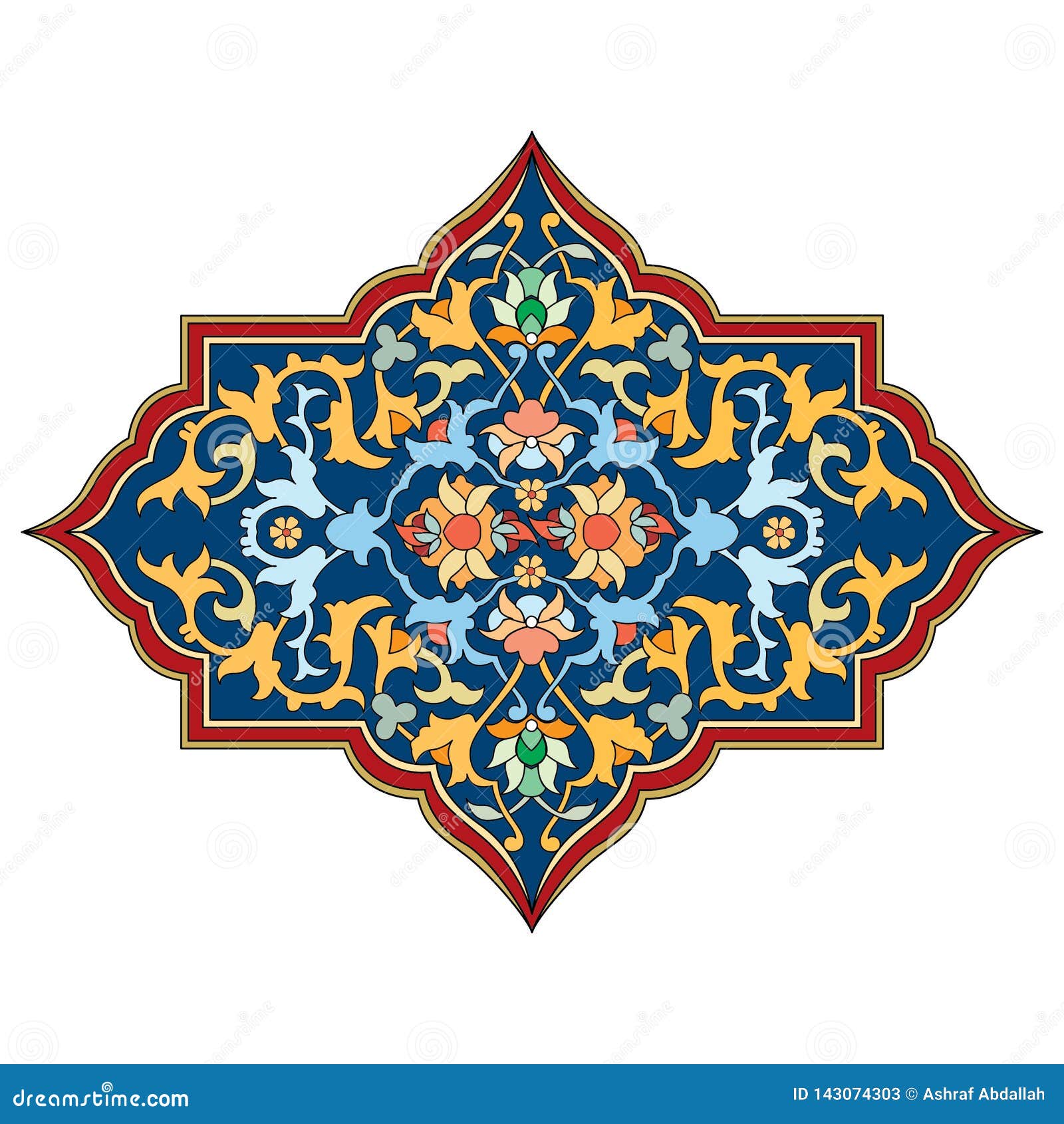 Arabic Arabesque Decorative Ornamental Illustration Design Stock Vector ...