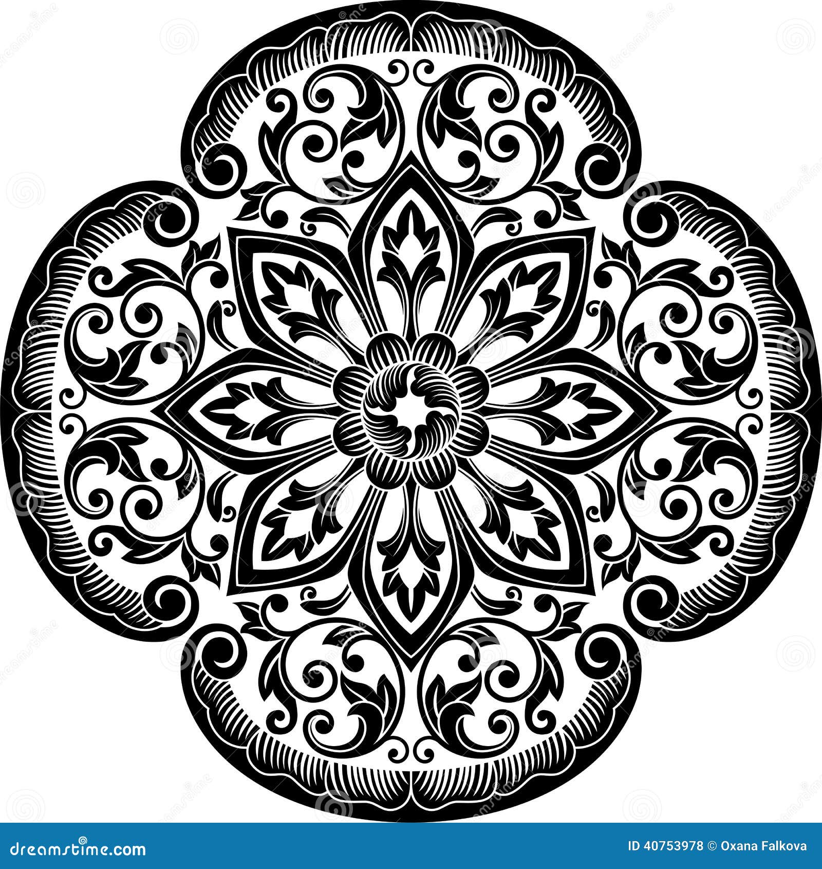 Arabesque stock vector. Illustration of circle, floral - 40753978