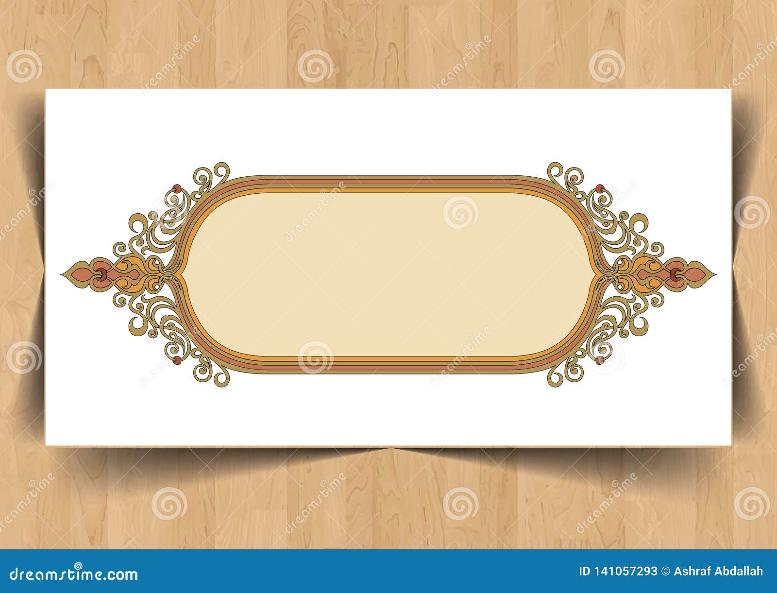 Arabesque Vector - Ornamental Eastern Design, Border Frame, Colored ...