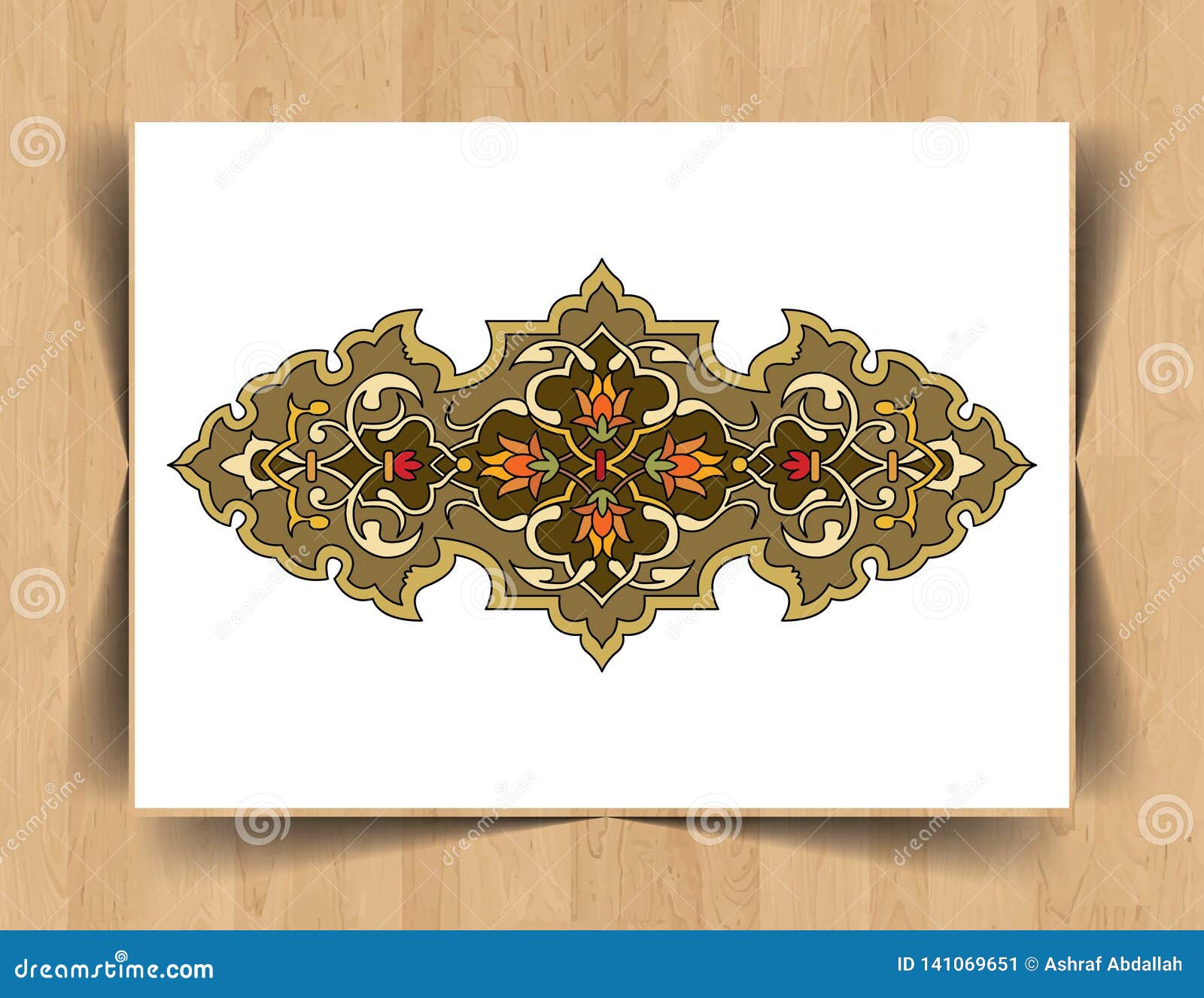 Arabesque Vector - Ornamental Eastern Design, Border Frame, Colored ...