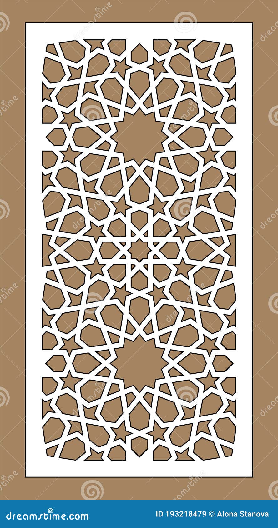 Arabesque Vector Panel. Laser Cutting. Template for Interior Partition ...