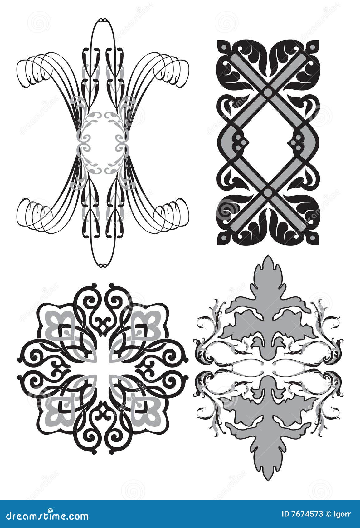 Arabesques stock vector. Illustration of ornament, scroll - 7674573