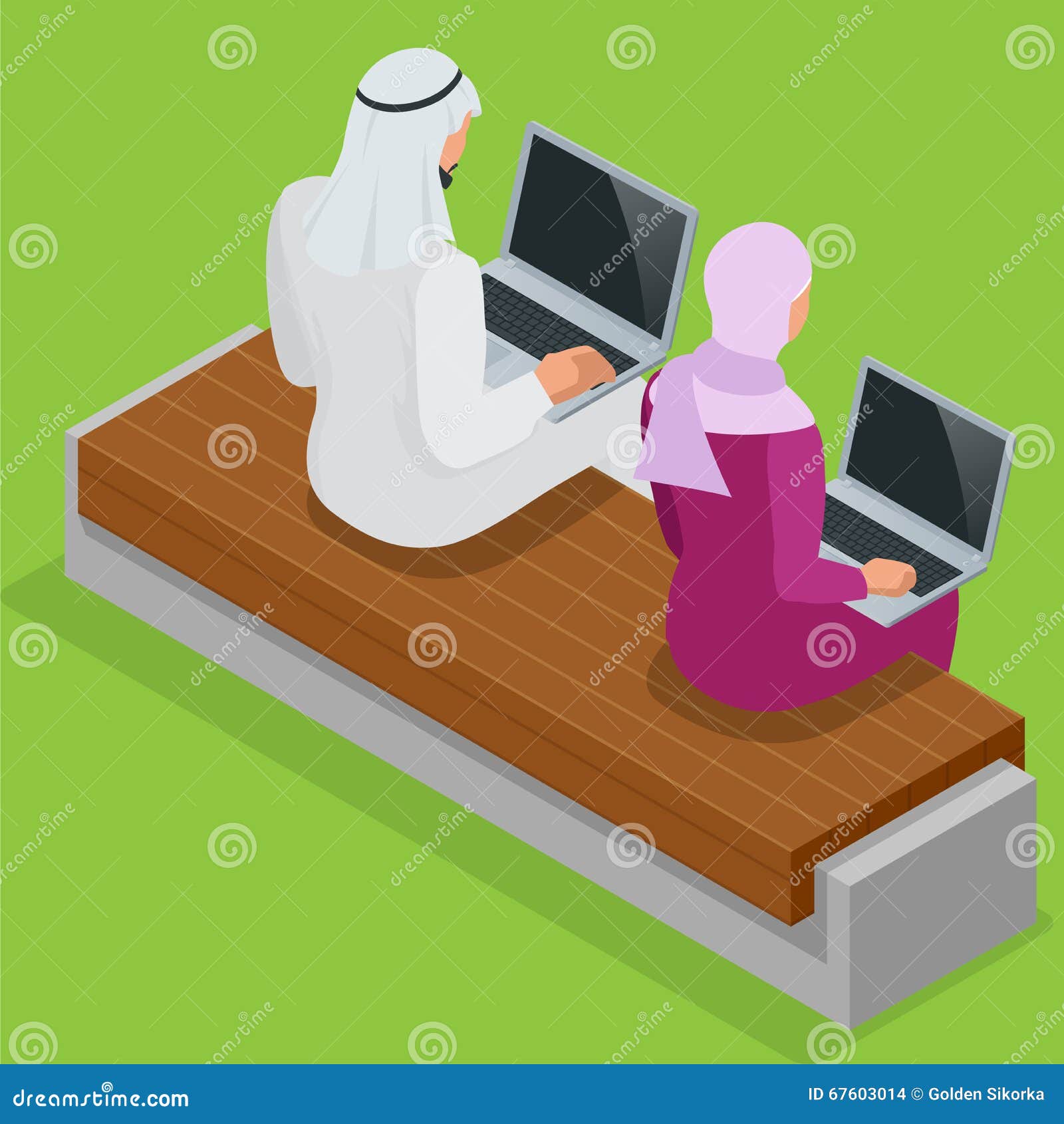 Arabian Business Man Working on Laptop. Arab Businesswoman Hijab ... Arabian Business Man Working on Laptop. Arab Businesswoman Hijab ...