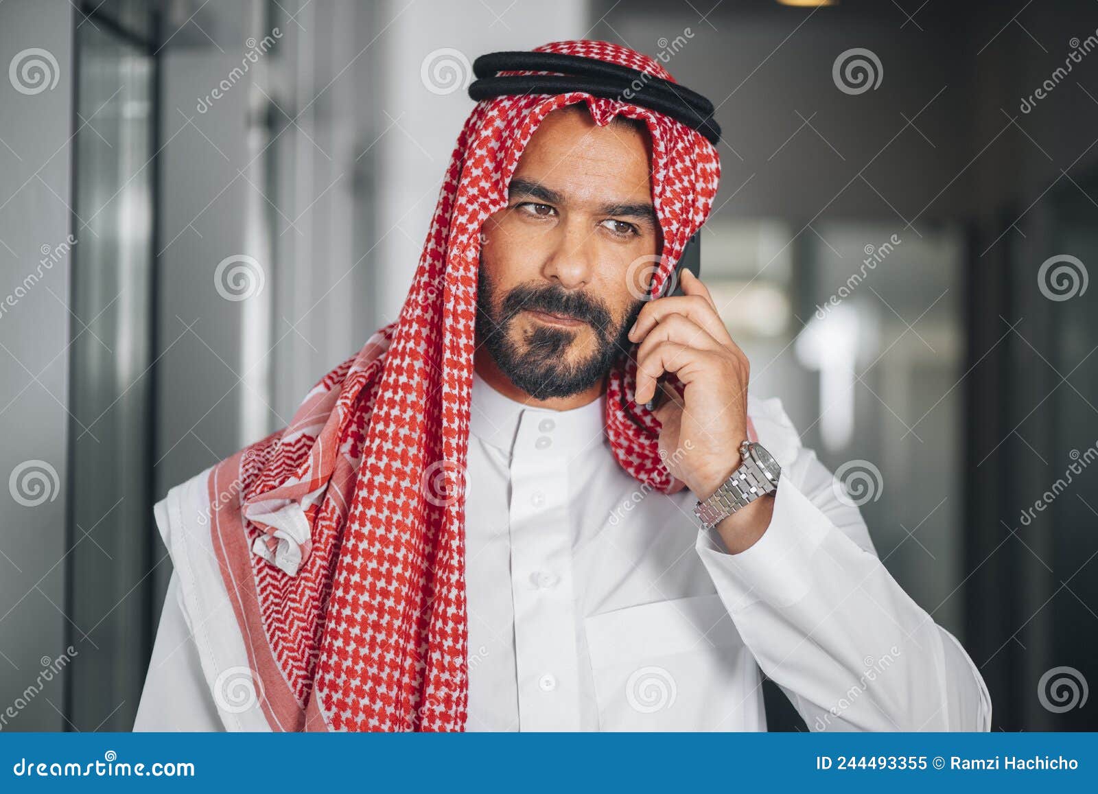 Arabian Businessman Making a Phone Call Stock Image - Image of ...