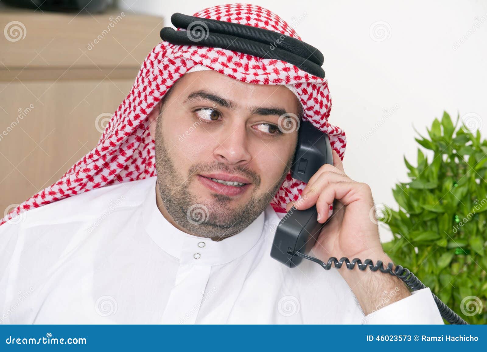Arabian Businessman Talking on Phone Stock Image - Image of happy, head ...