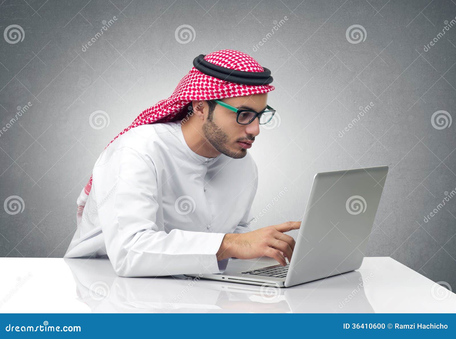 Arabian Businessman Working in His Office Stock Photo - Image of arab ...