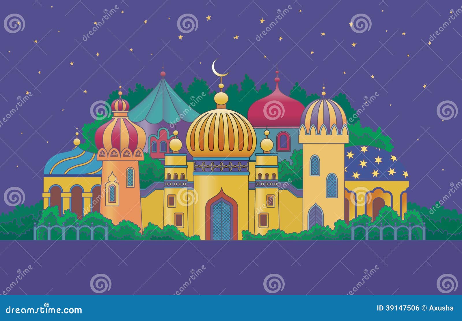 Arabian City Silhouette Cartoon Vector | CartoonDealer.com #282409899