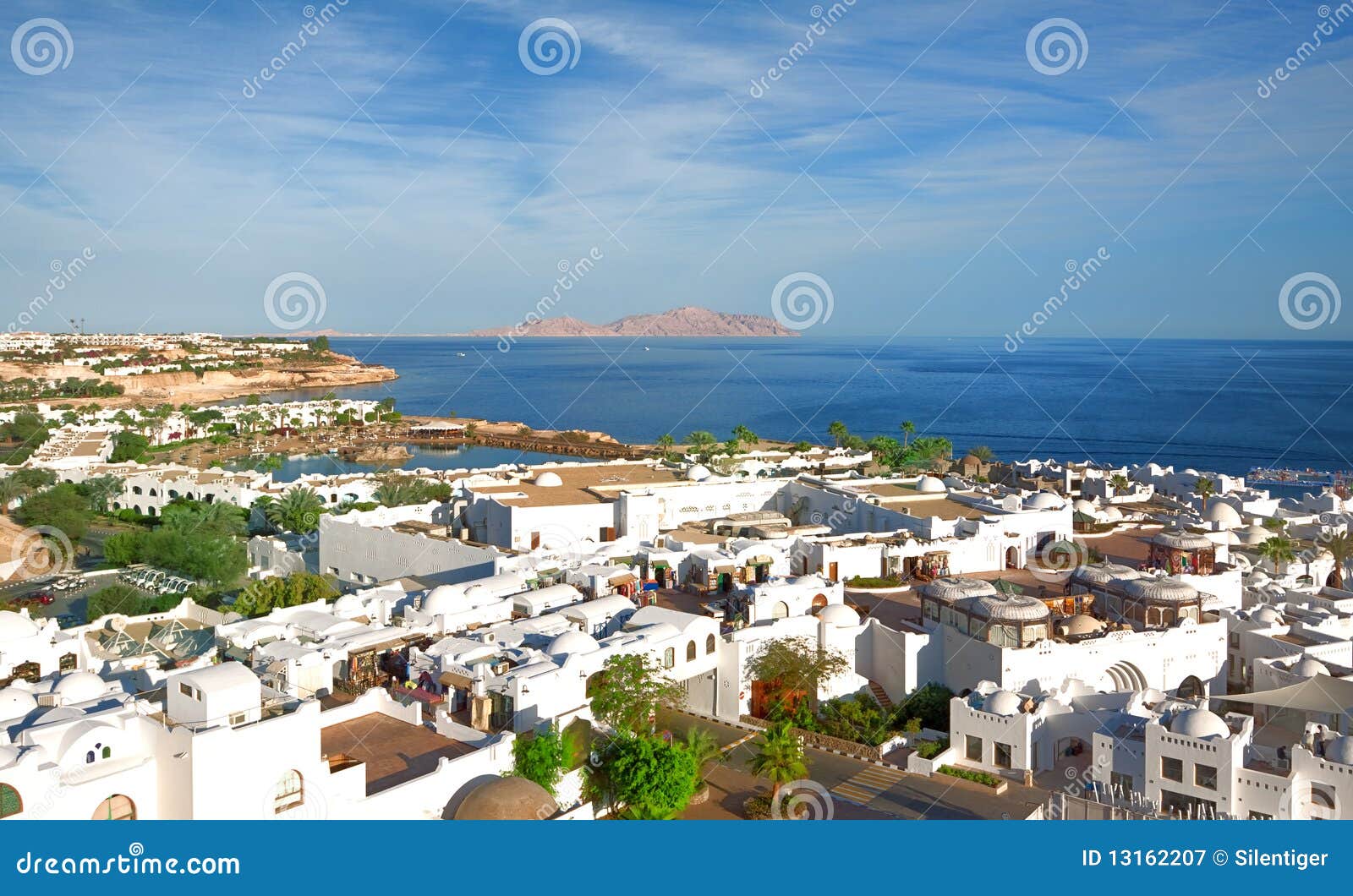 Arabian city and sea stock image. Image of blue, palm - 13162207