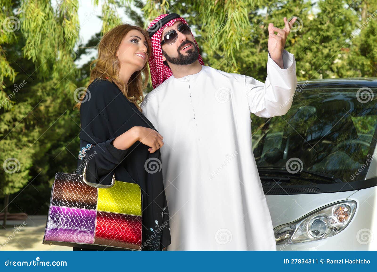 Arabian Couple Outdoors Having Fun Time Stock Image - Image of arab ...