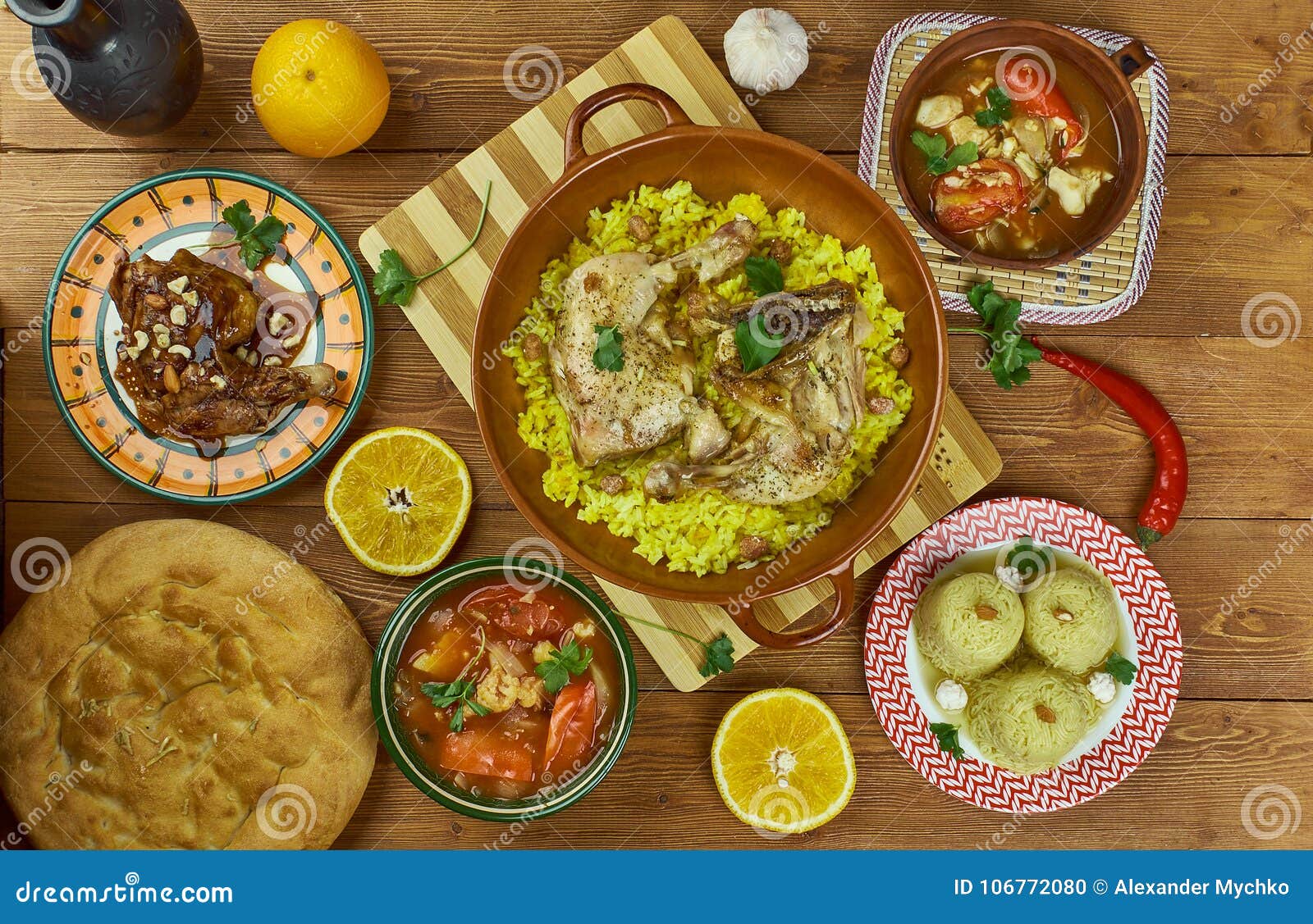 Arabian cuisine stock photo. Image of asia, djaj, kimaje - 106772080