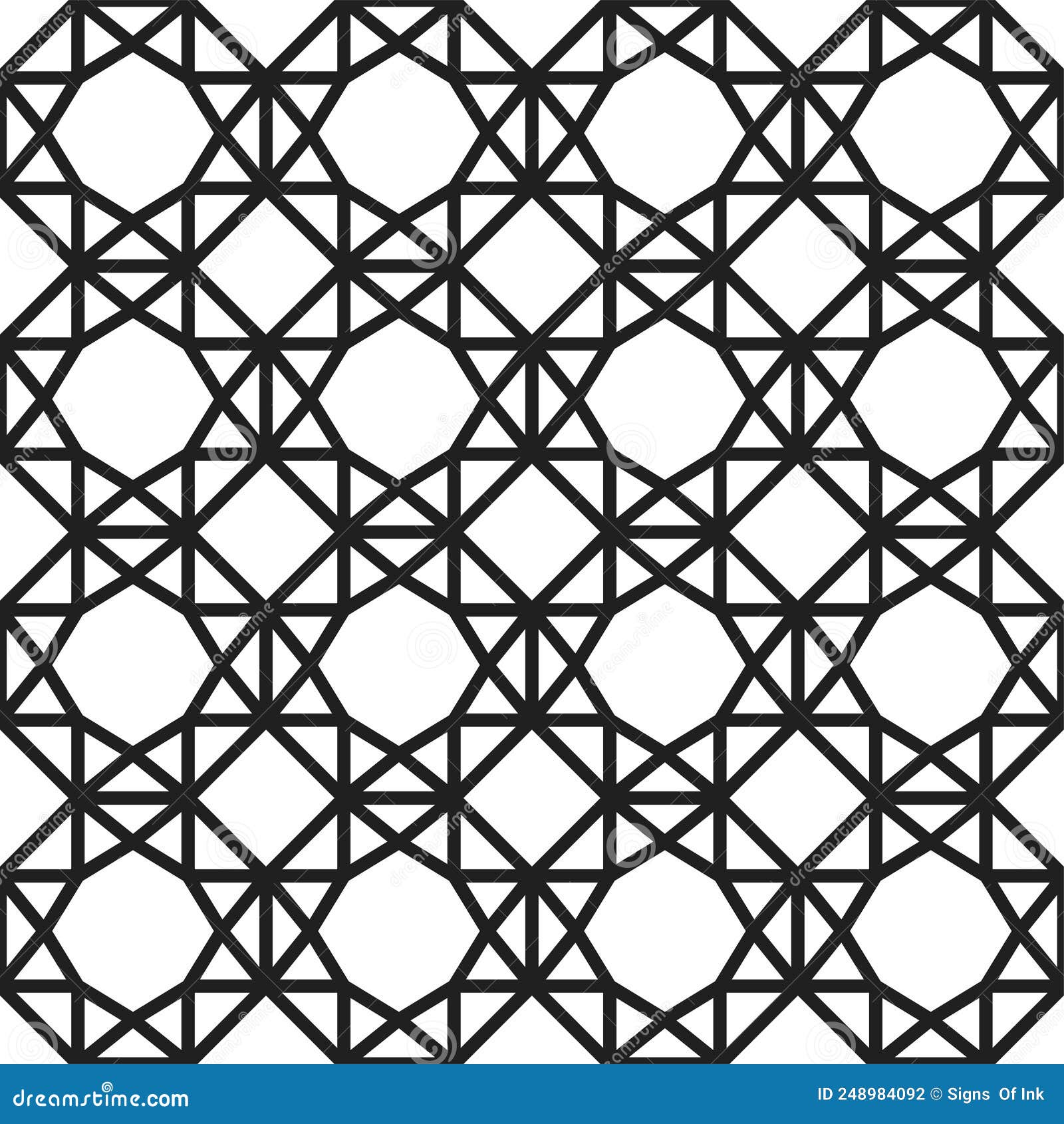 Islamic Pattern of Geometry Seamless Lines Stock Vector - Illustration ...