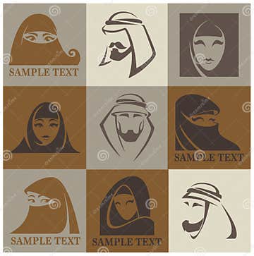 Arabian faces stock vector. Illustration of fashion, beauty - 62504970