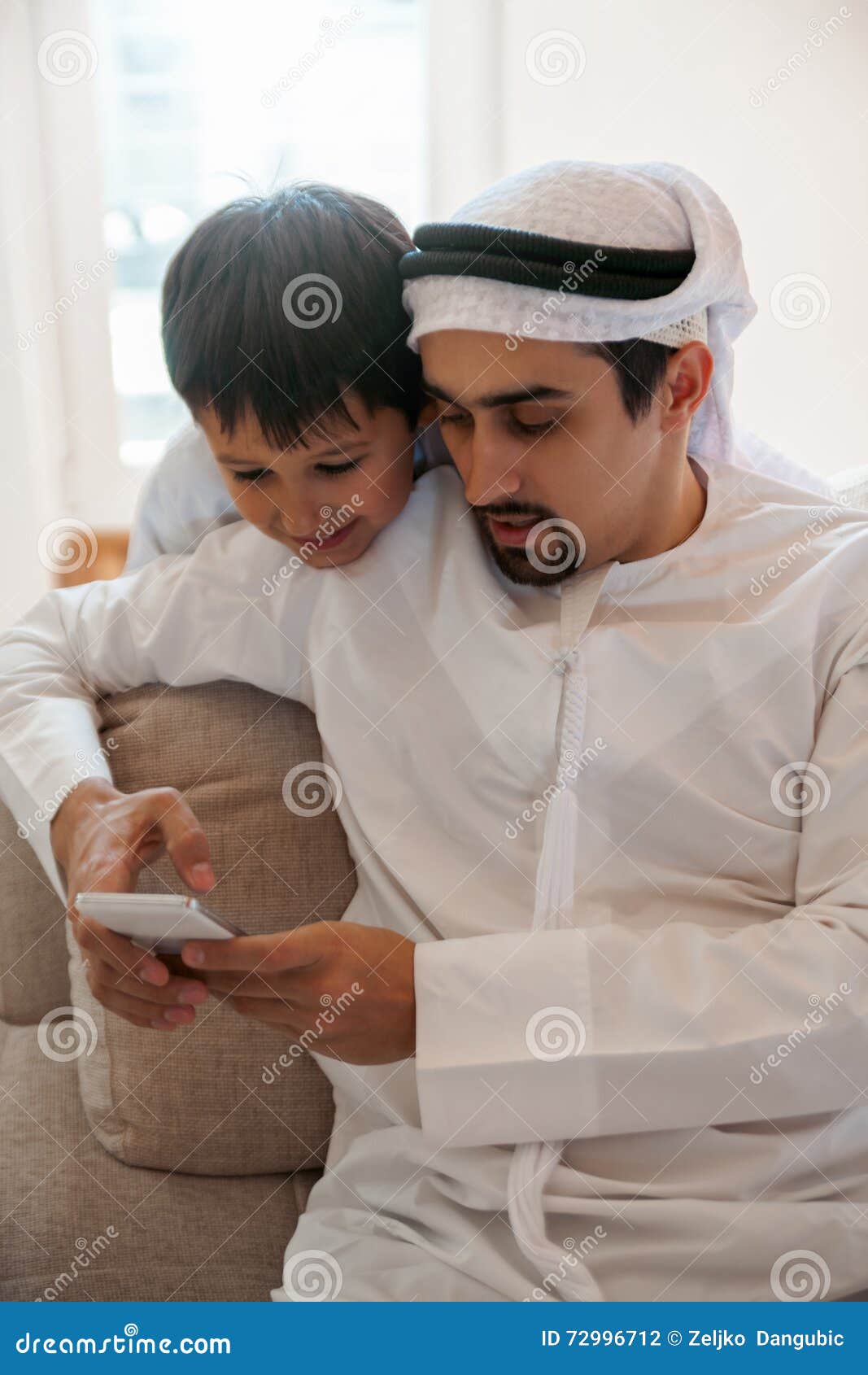 Arabian Father Talking With His Baby Stock Photography | CartoonDealer ...