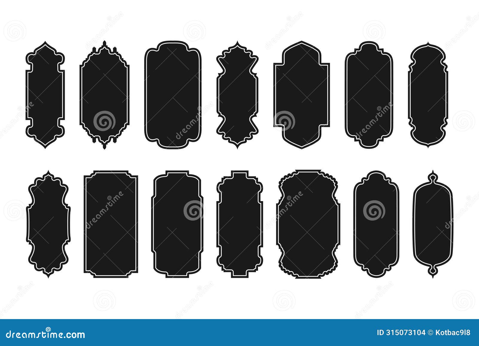 Arabian Frames and Border, Text Box, Islamic Label Stock Vector ...