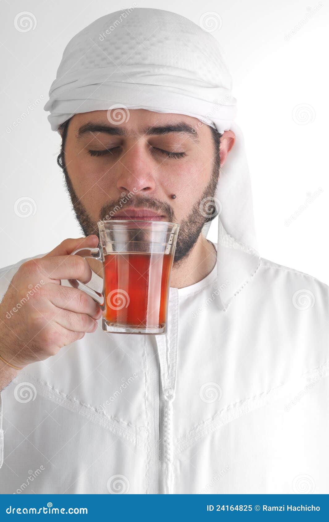 Arabian guy drinking tea stock image. Image of businessman - 24164825