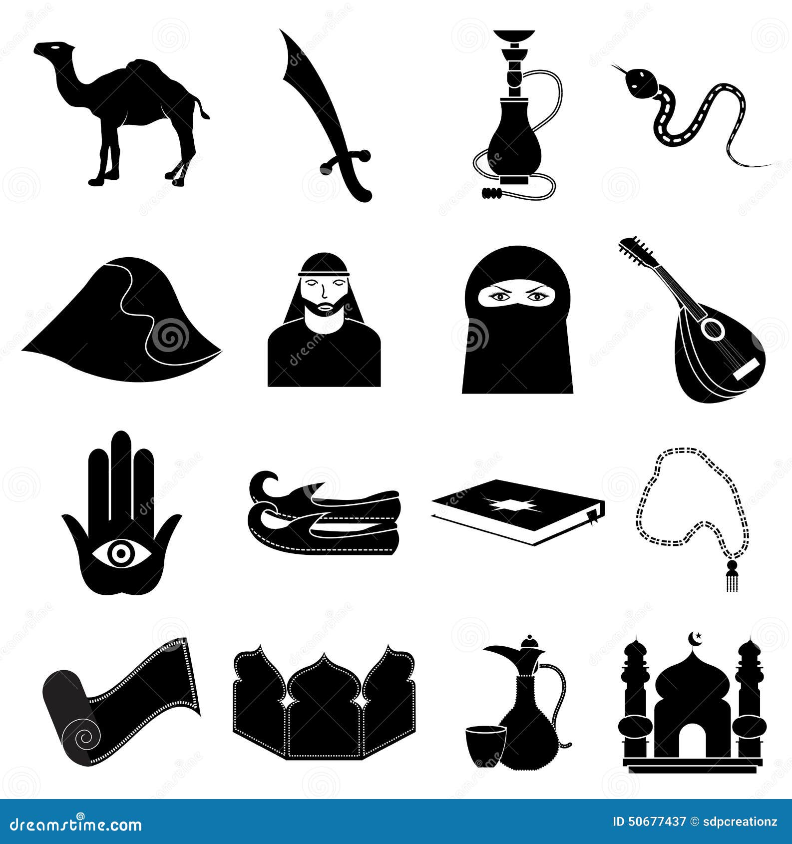 Arabian Icons Set Vector Illustration | CartoonDealer.com #73954746