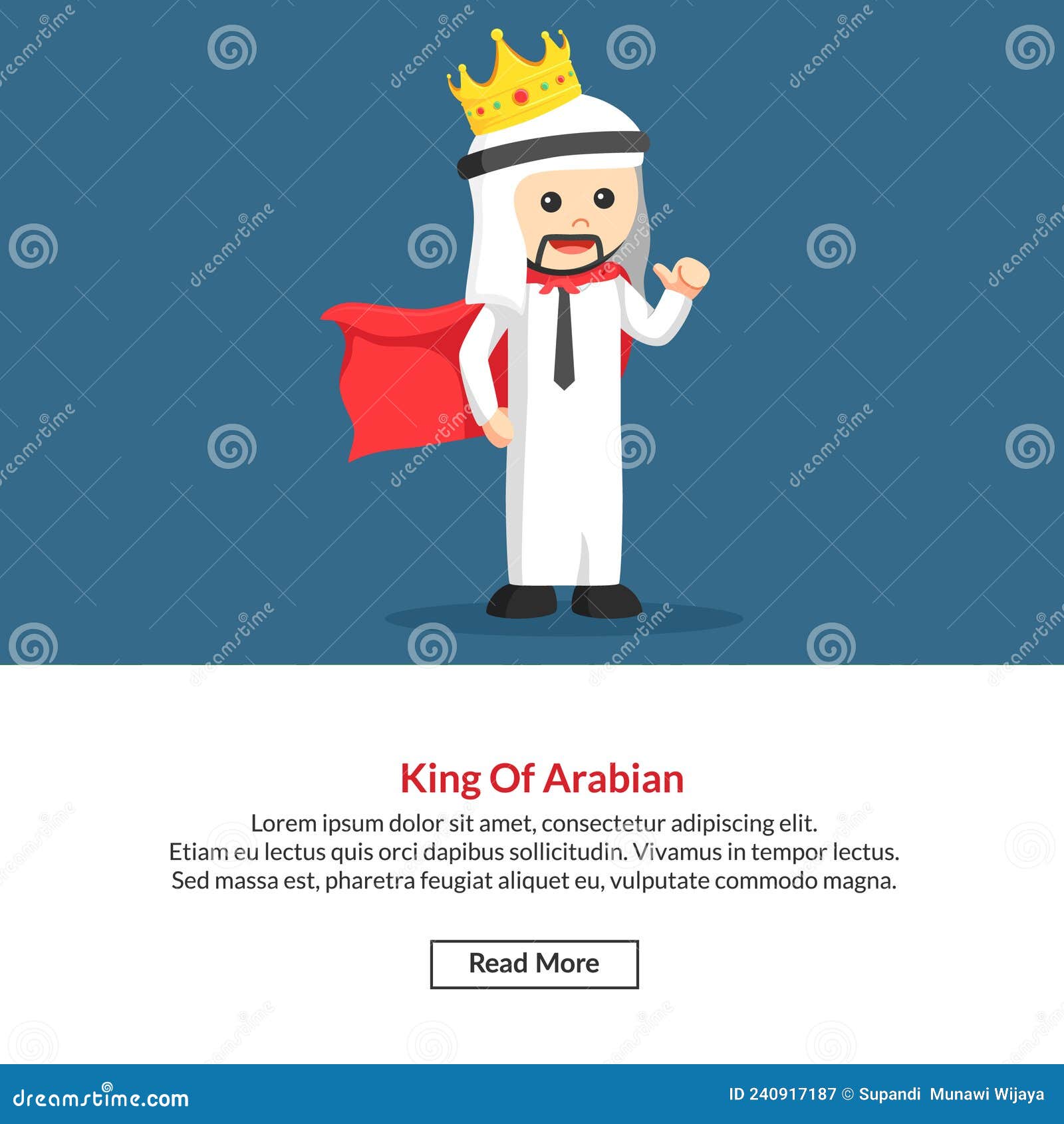 The Arabian King With Standing Pose Cartoon Vector | CartoonDealer.com ...