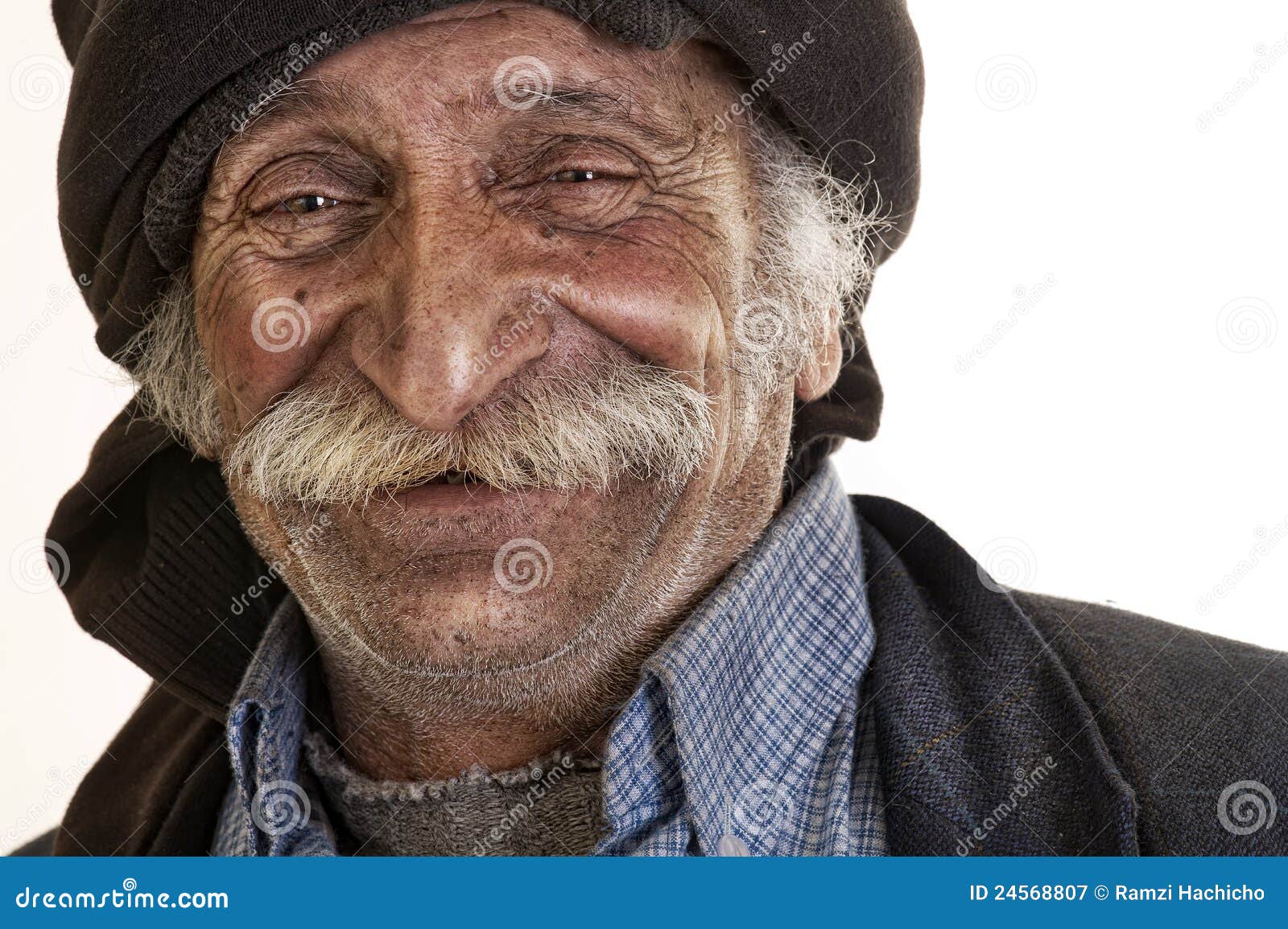 Arabian Lebanese Man with Big Mustache Smiling Stock Image - Image of ...