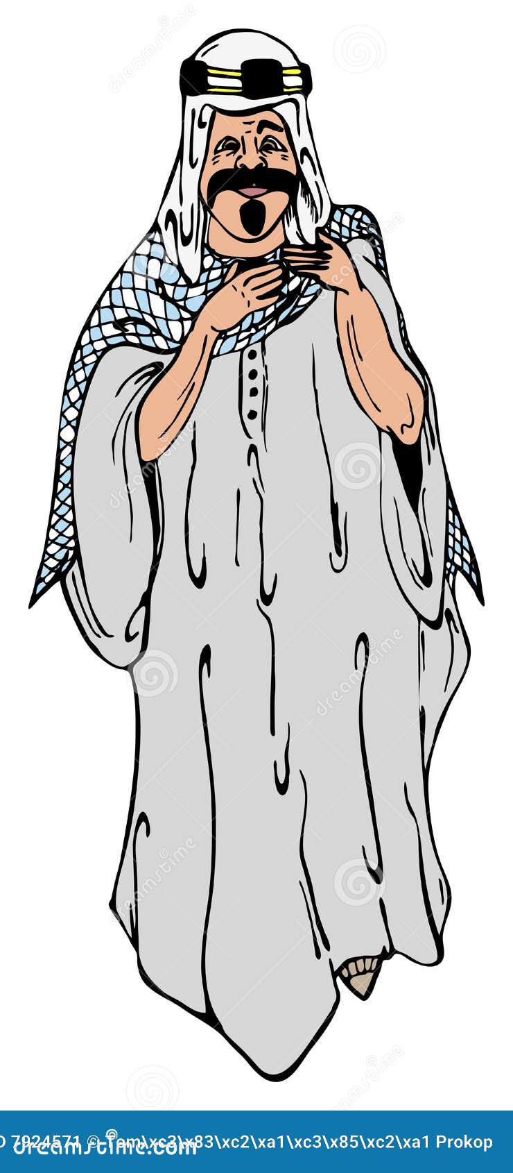Arabian man stock vector. Illustration of muslim, grey - 7924571