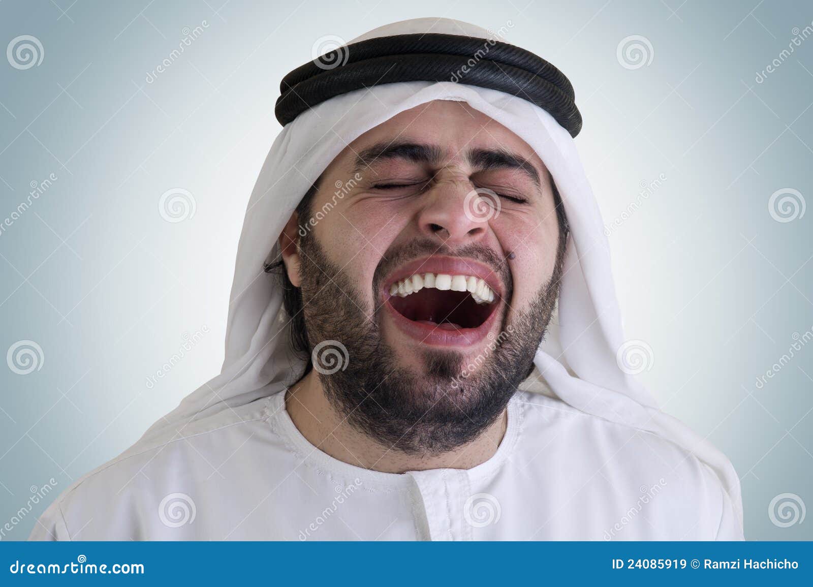 Arabian Man Laughing - Clipping Path Included Stock Image - Image of ...
