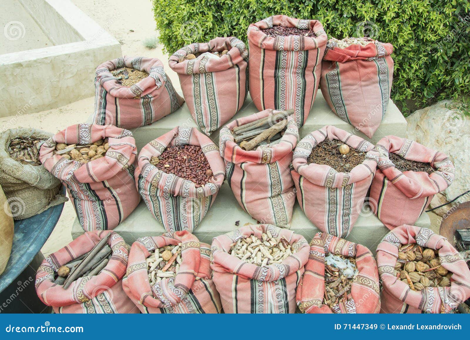 Arabian Middle East Spices for Sell in the Colourful Sacks Stock Image ...