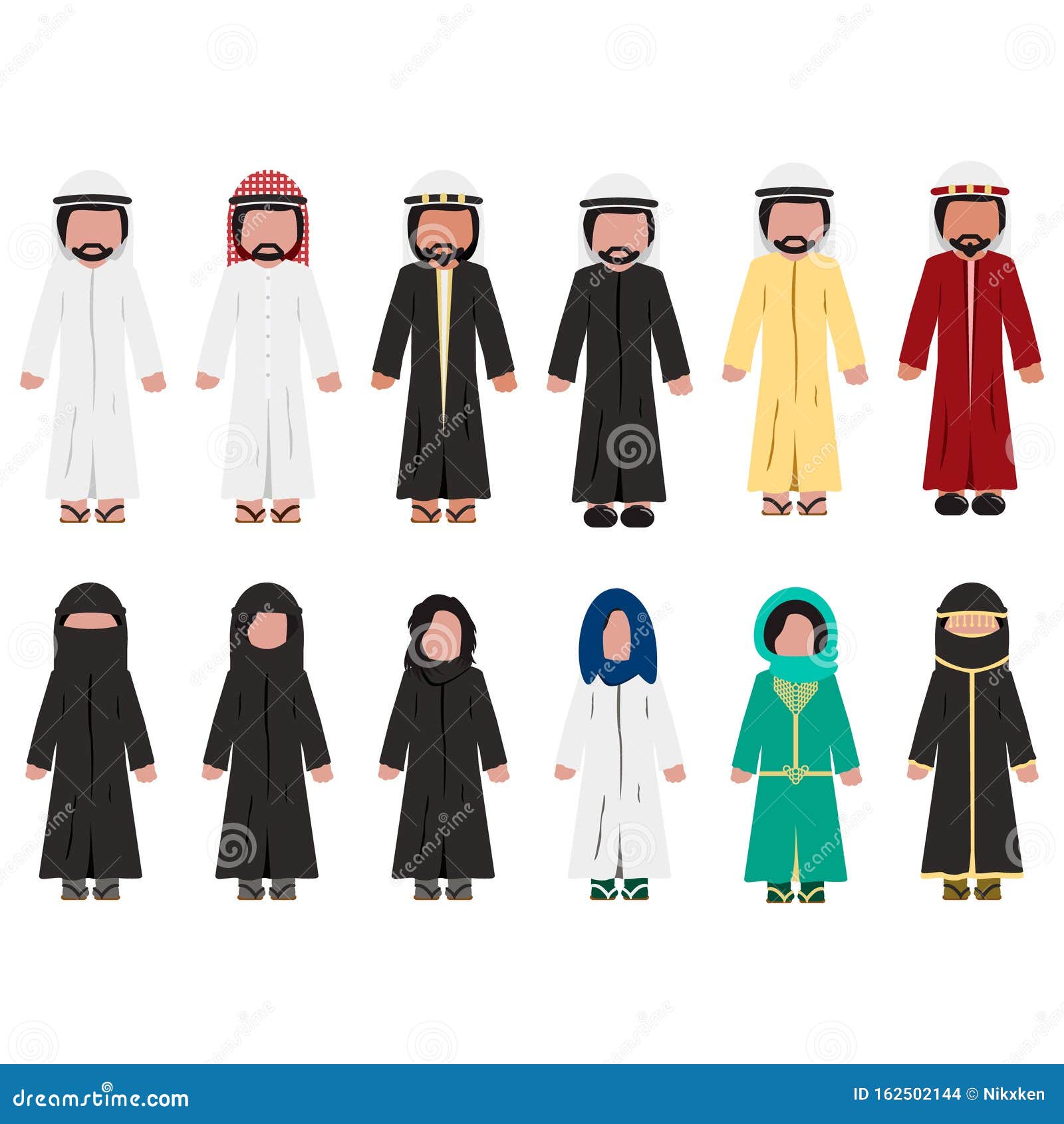 Arabian People Group Standing Light Lamp New Idea Concept Arab Man ...