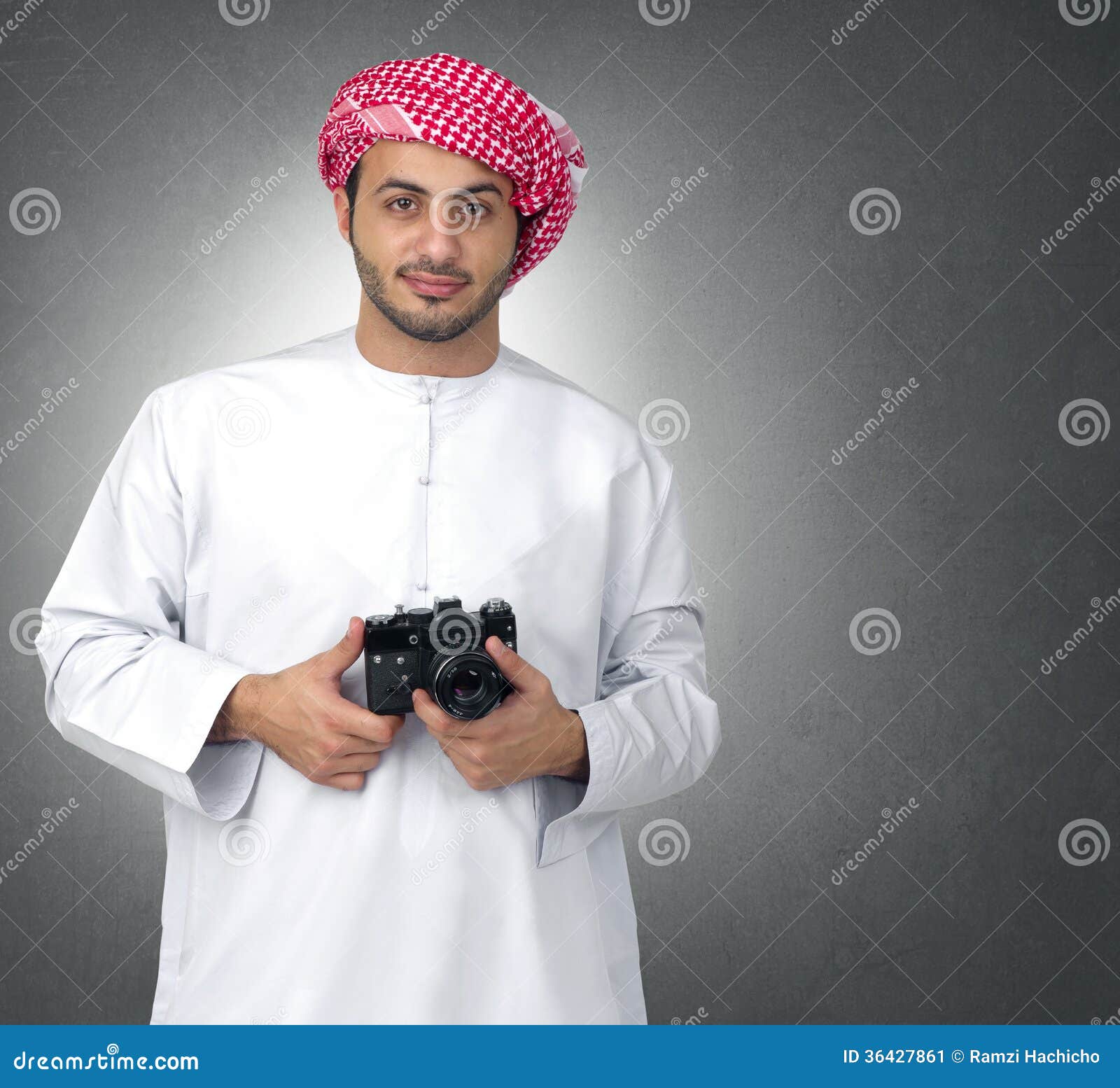 Arabian Photographer with His Cam Stock Image - Image of model ...