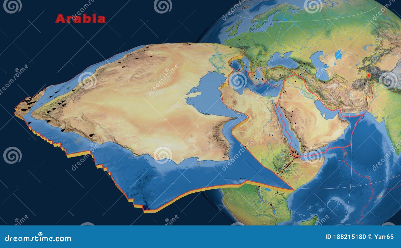 Arabian Plate Described and Presented - Natural Earth Stock ...