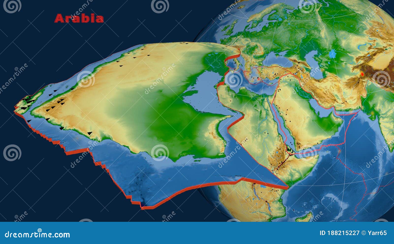 Arabian Plate Described and Presented - Physical Stock Illustration ...