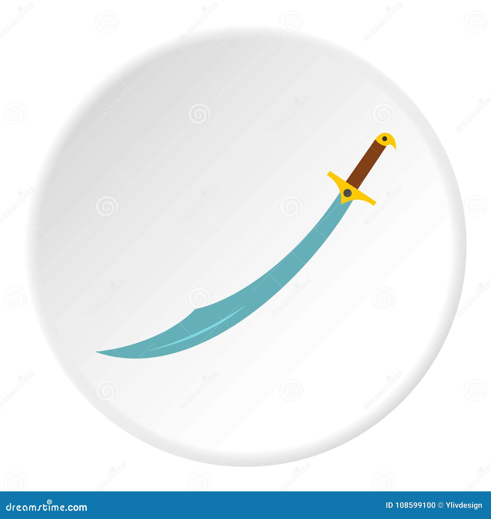 Arabian Scimitar Sword Icon Circle Vector Illustration | CartoonDealer ...