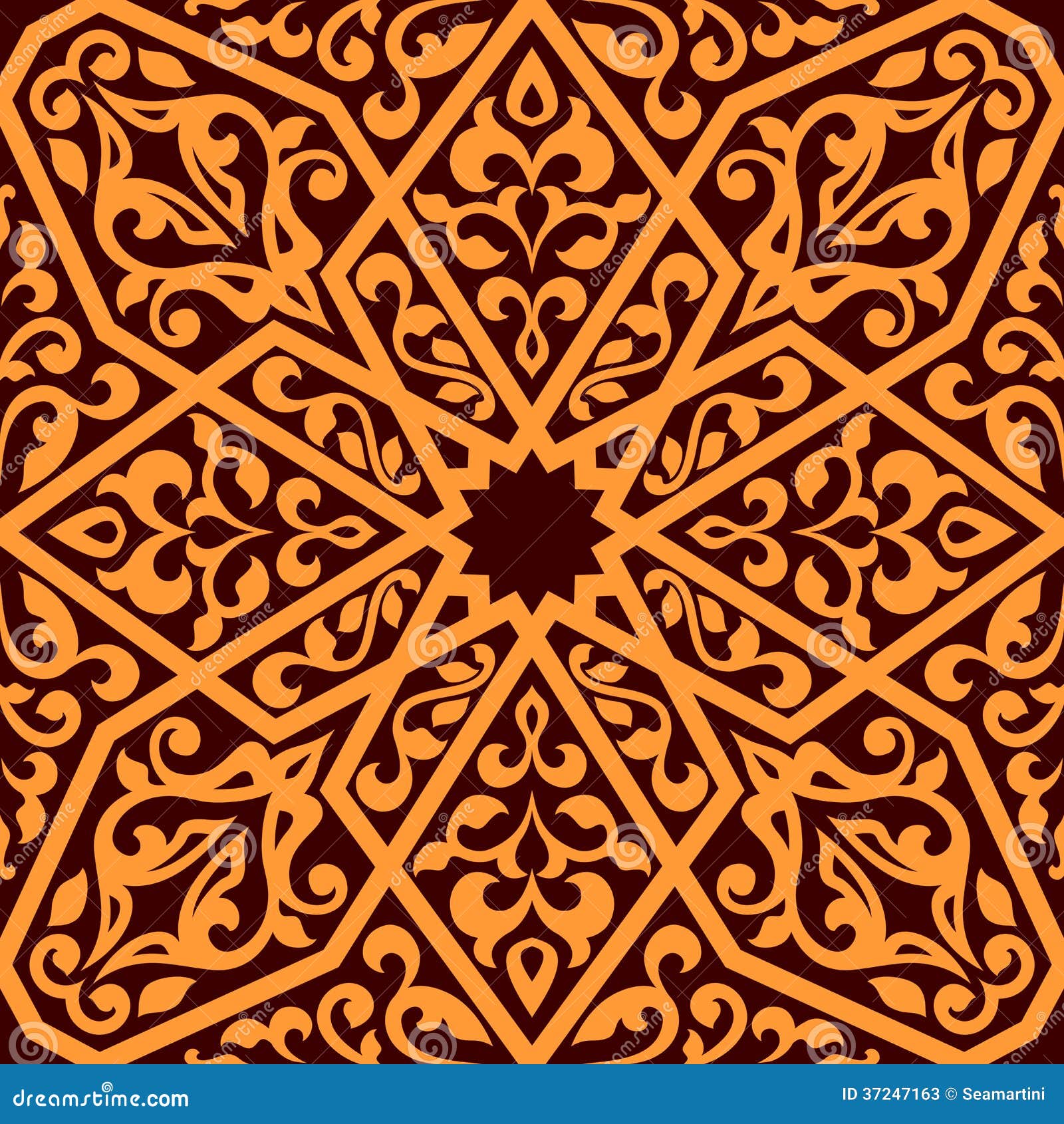 Arabian Seamless Tile Pattern Stock Vector - Illustration of antique ...