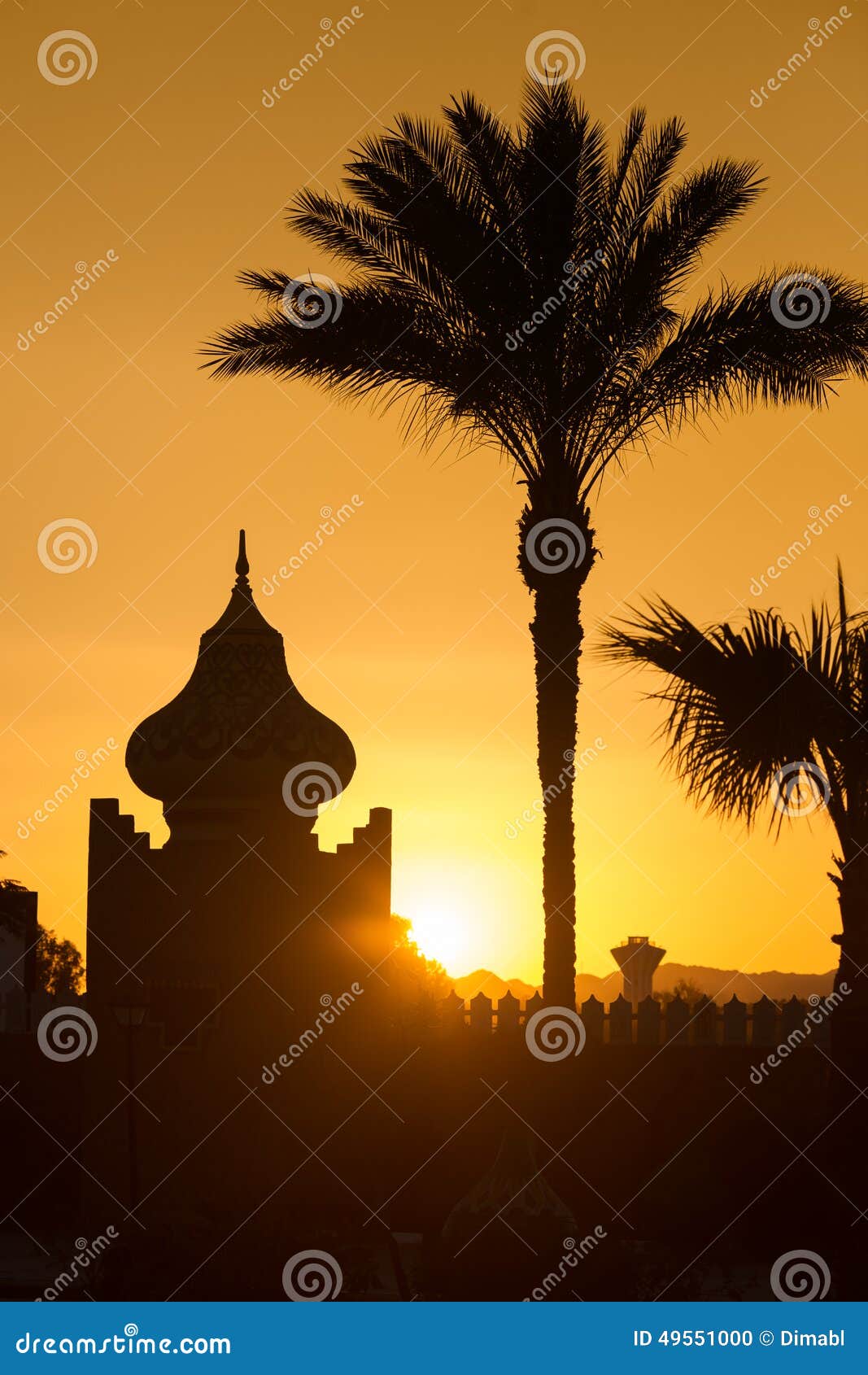 Arabian Sunset stock photo. Image of architecture, dark - 49551000