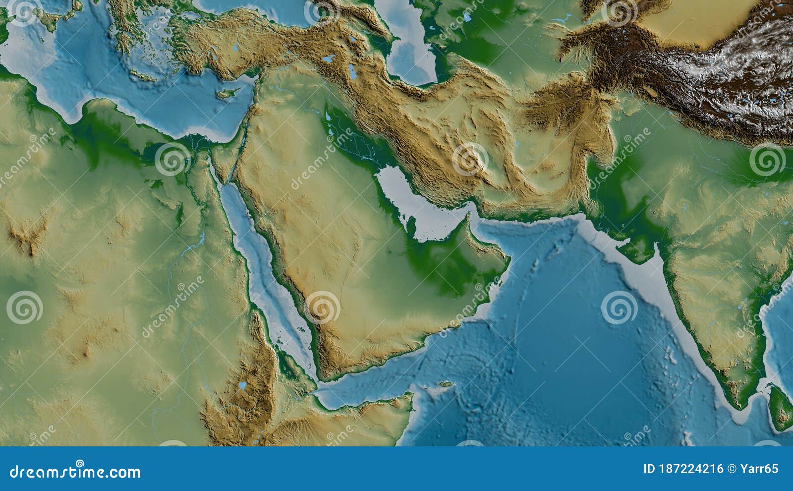 Arabian Tectonic Plate - Raster. Physical Stock Illustration ...